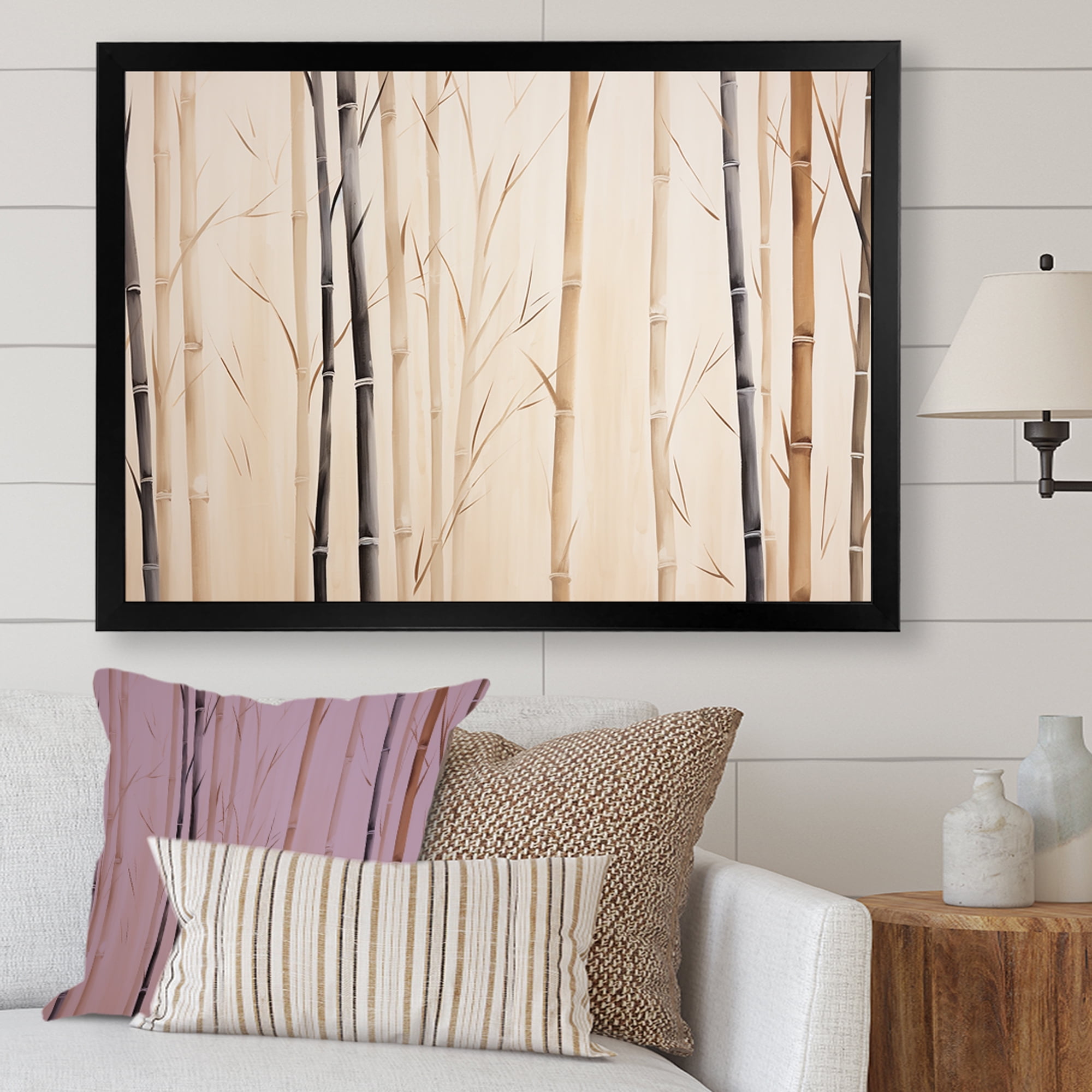 Designart "Serenity With Beige Minimalism Bamboo II" Bamboo Picture ...