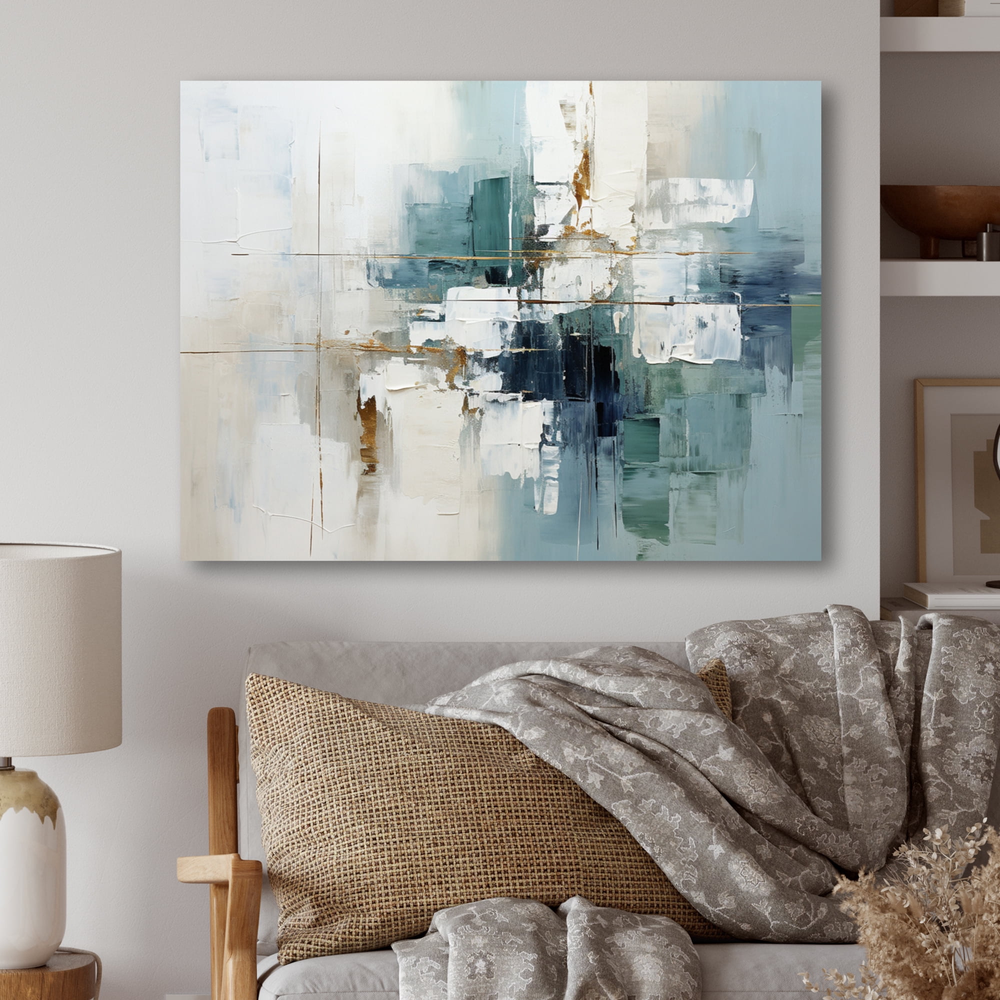 Designart "Serenity in Subtlety I" Abstract Collages Metal Art Living ...