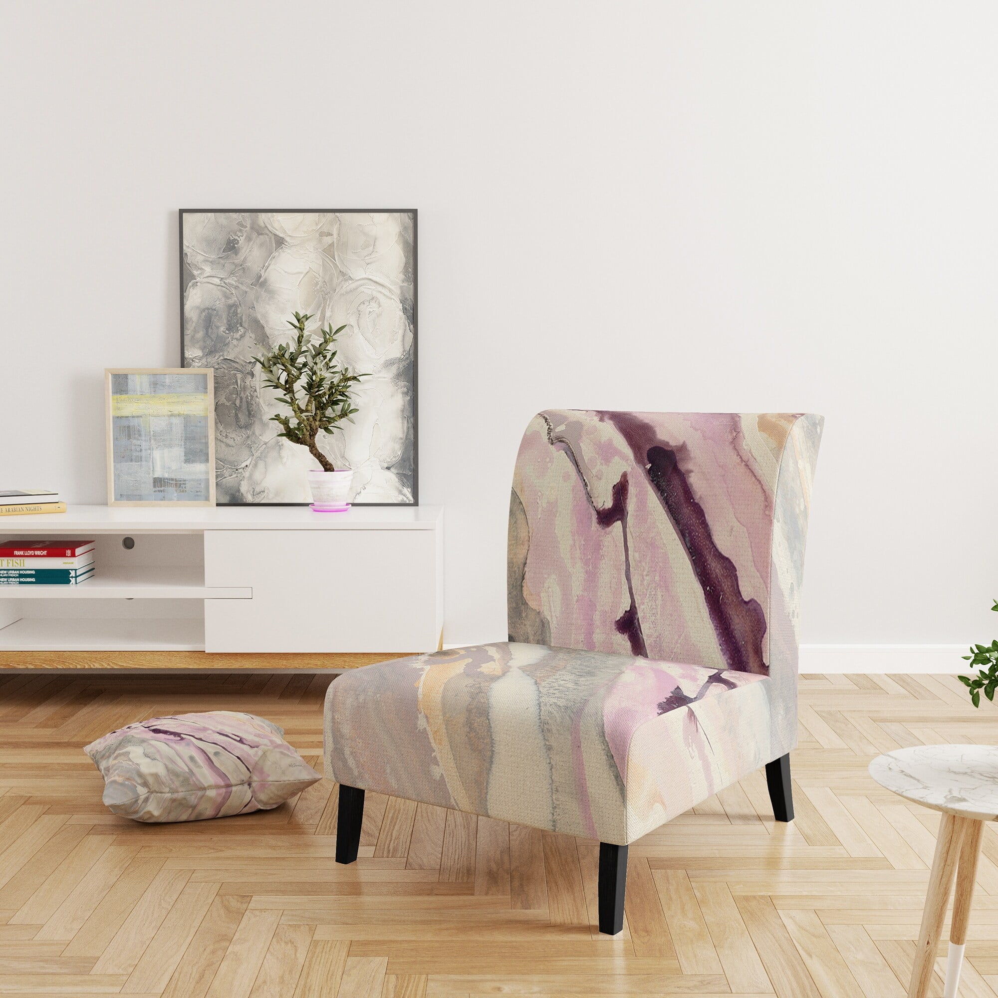 Designart "Shaby Pink Marble" Upholstered Sleek & Chic Modern Accent ...