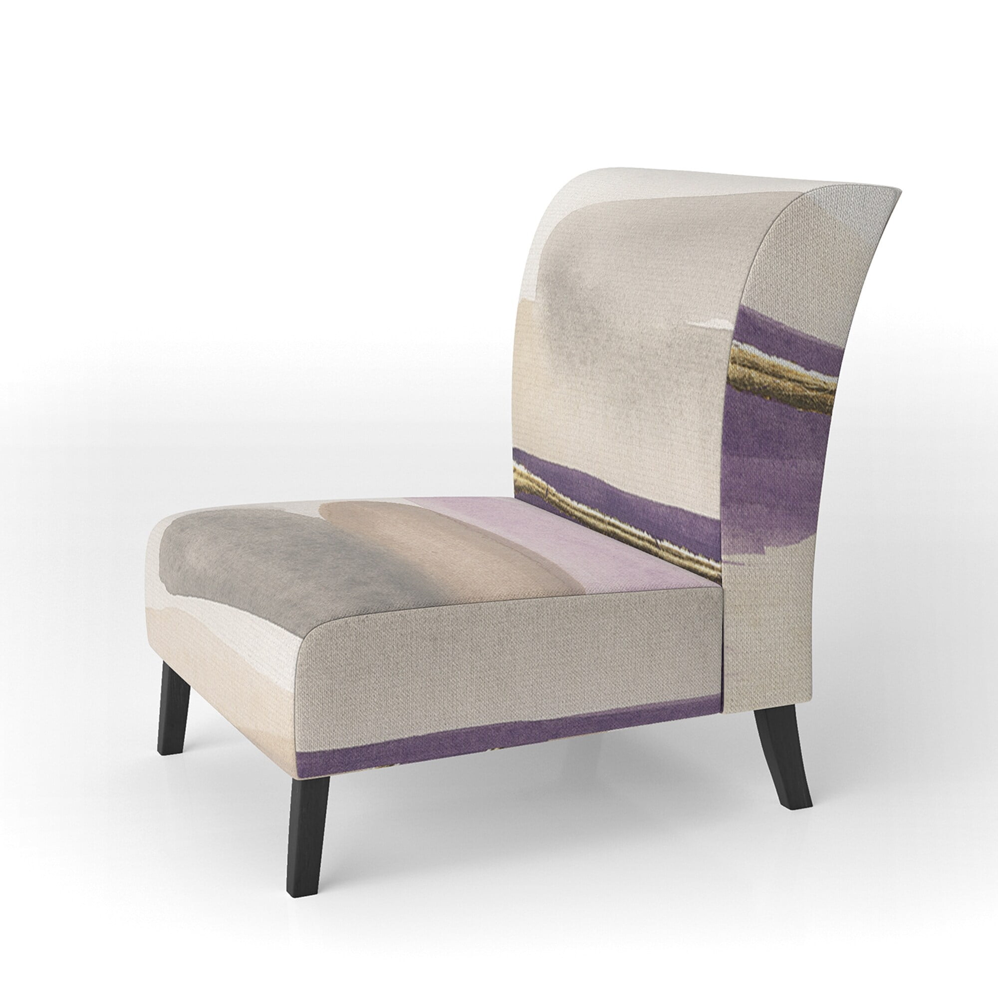 Designart "Shape Of Glam Purple" Upholstered Shabby Chic Accent Chair ...