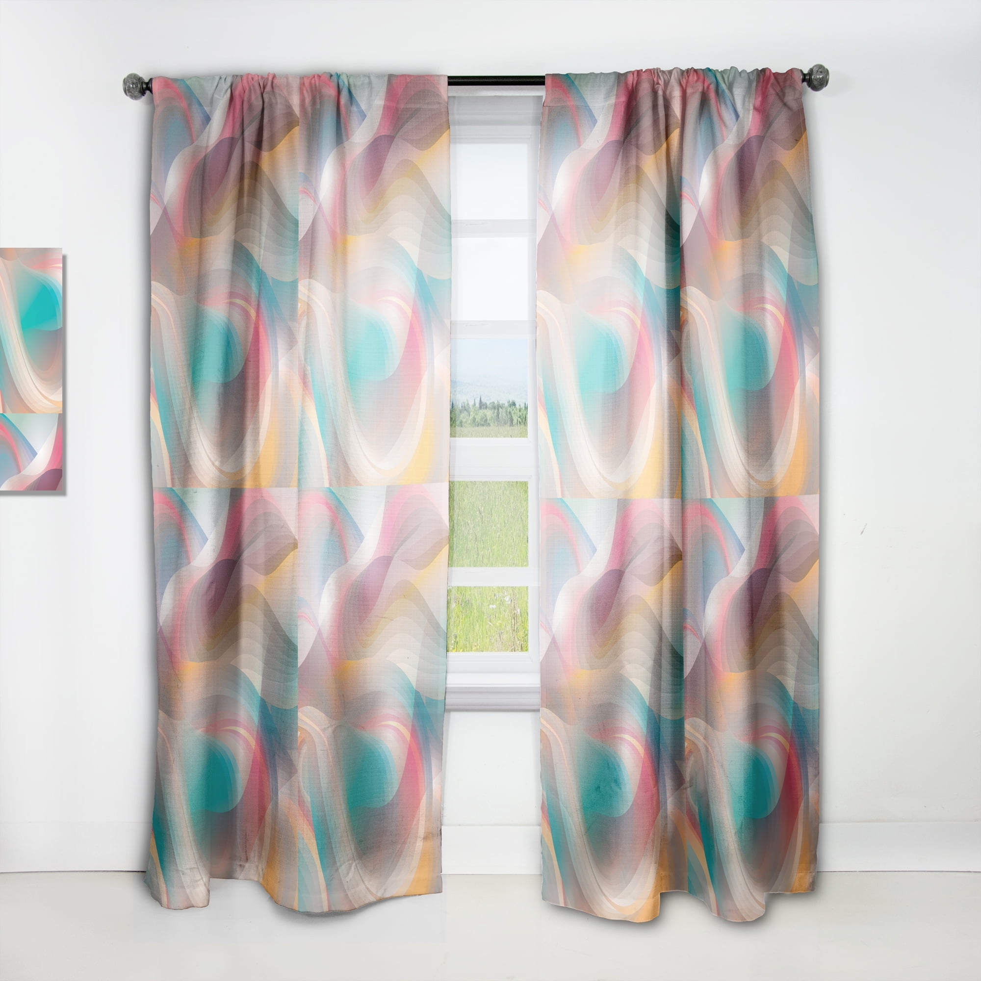 Designart 'Shining Colour Waves Retro Pattern' Mid-Century Modern ...
