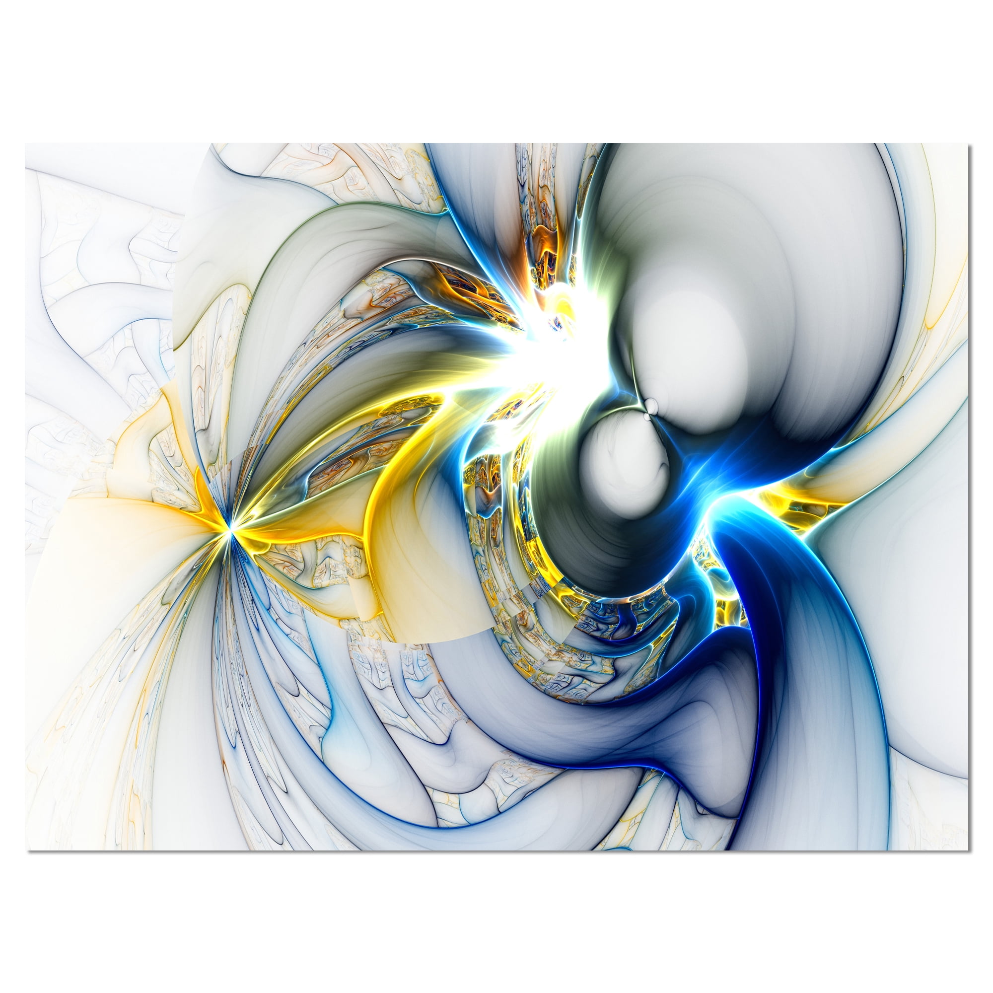 Designart 'Shining Multi Colored Plasma ' Abstract Wall Art Canvas ...