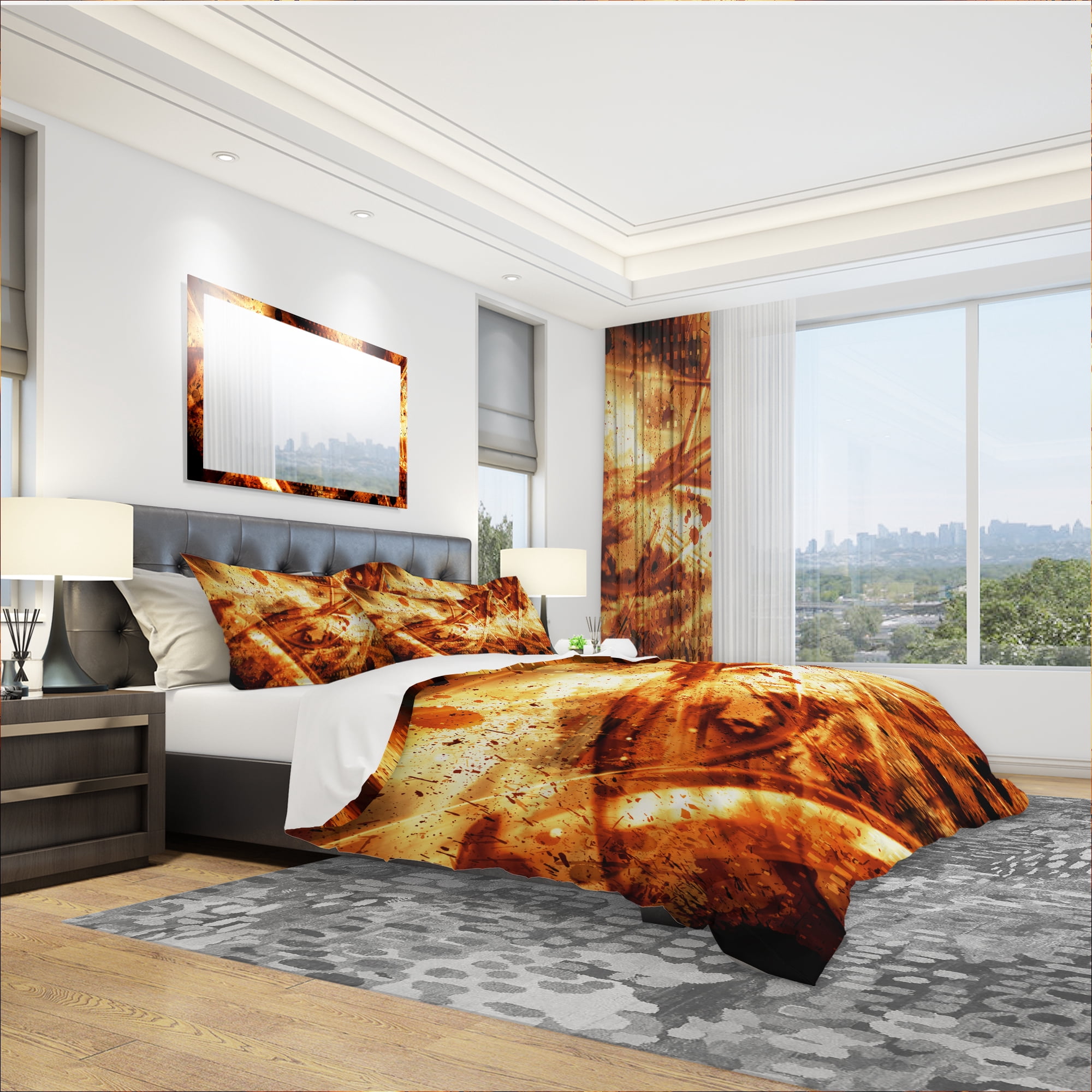 Designart 'Signs of Life' Modern & Contemporary Duvet Cover Set ...