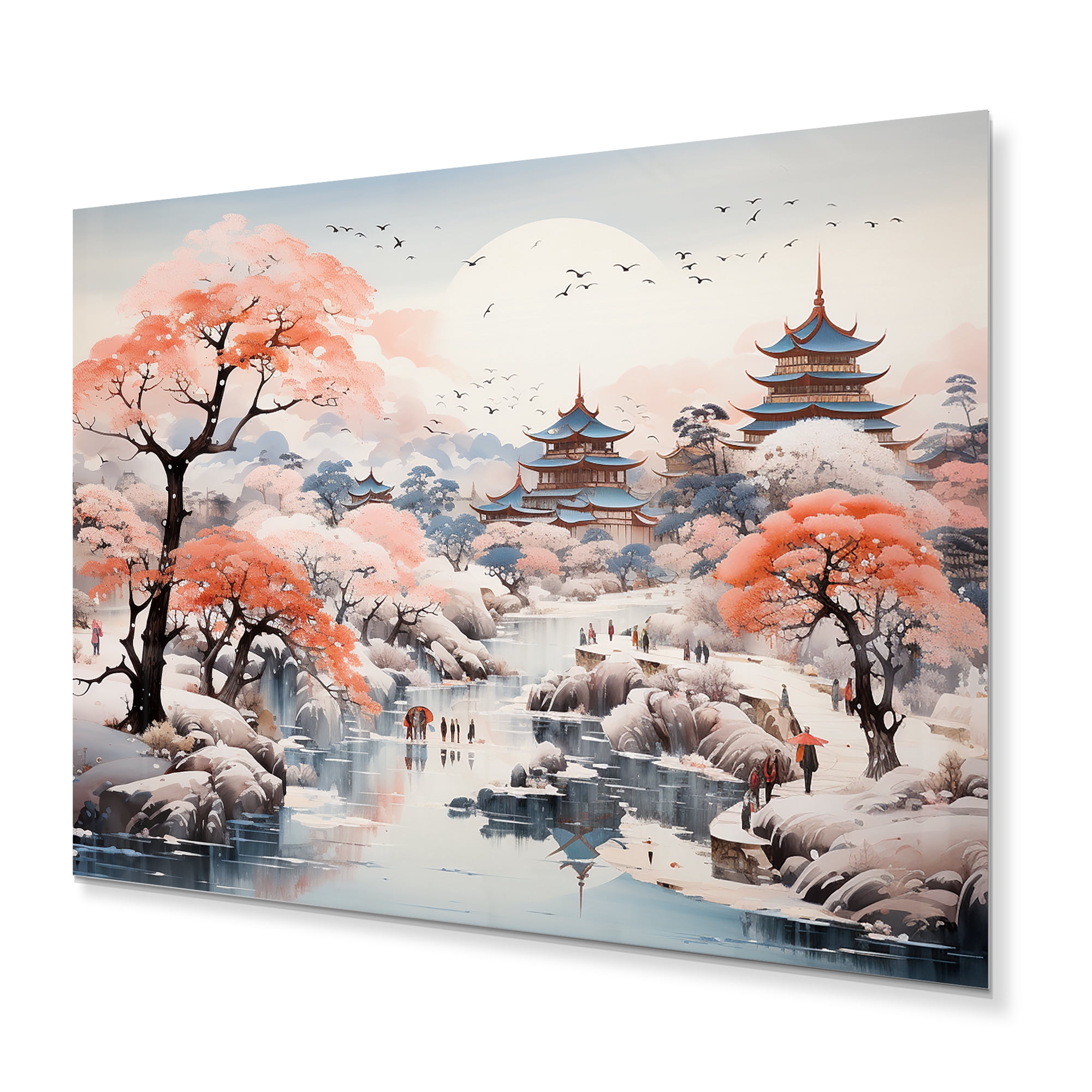 Designart "Silk Road China Art painting IV" Chinese Metal Art Living ...