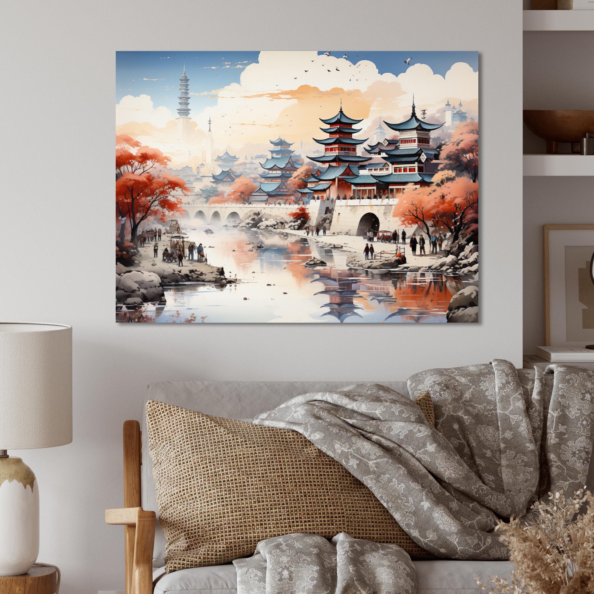Designart "Silk Road China Art painting VI" China Art Metal Wall Art ...
