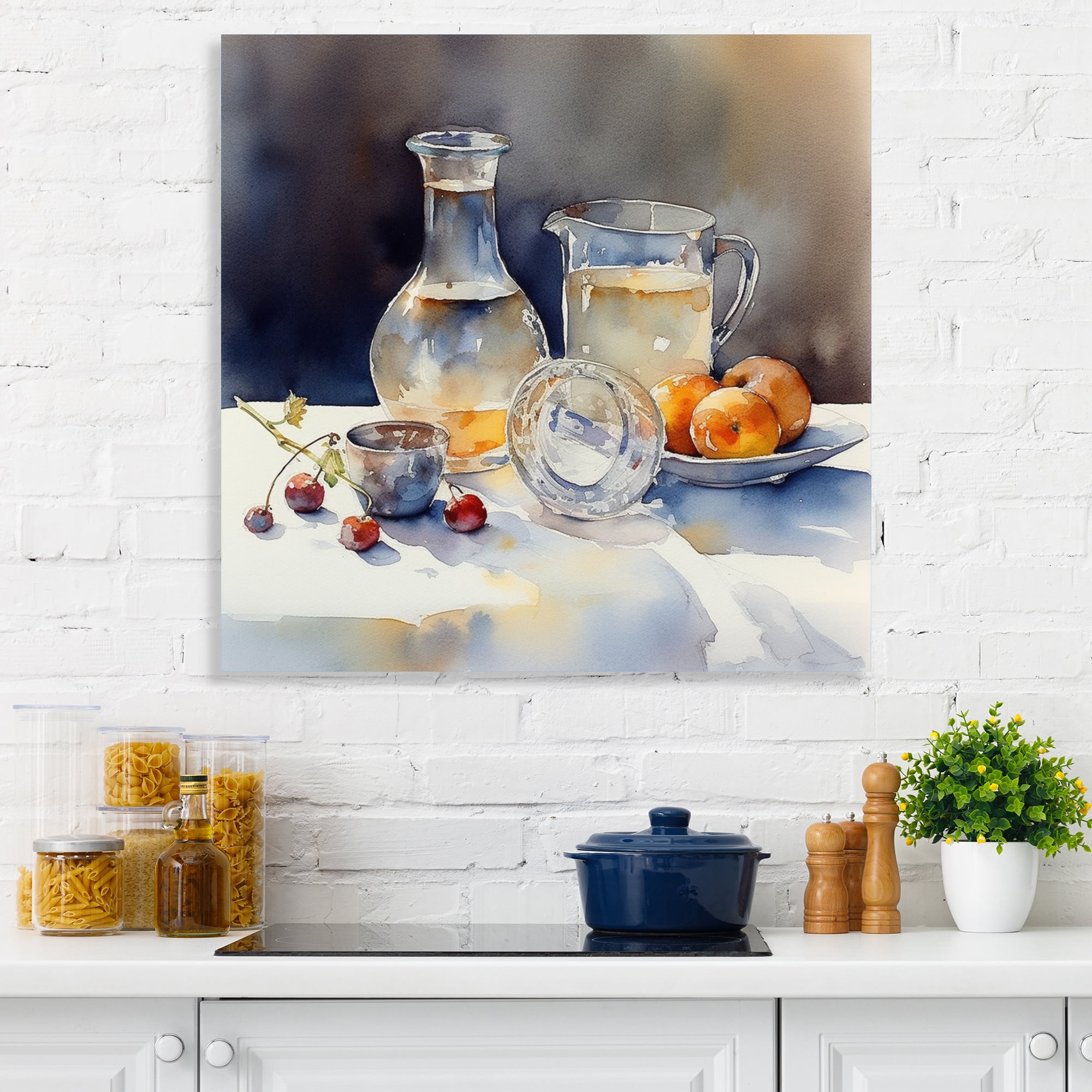 Designart "Simple Still Life Fruits And Pitchers III" Kitchen Wall Art ...