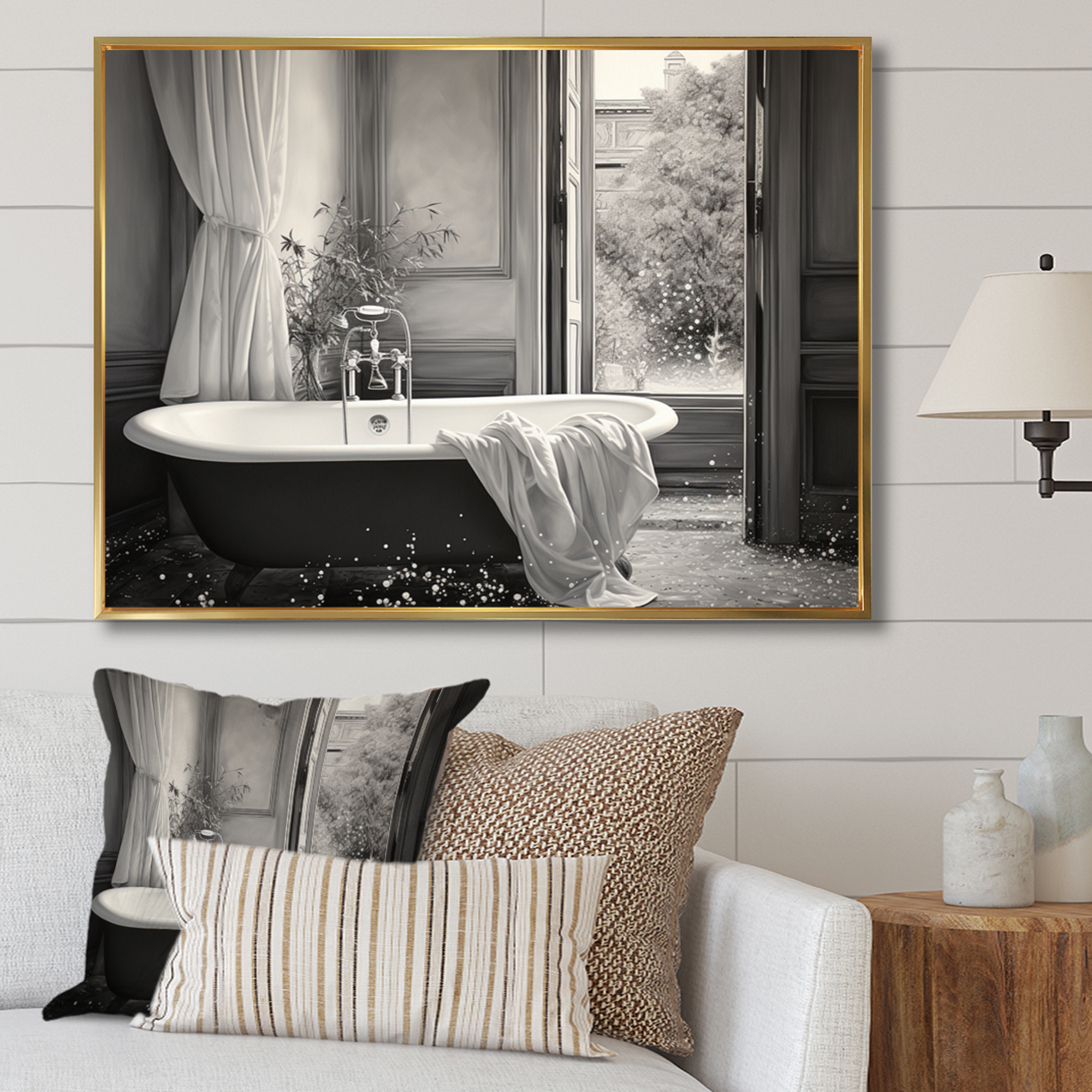 Designart "Simplicity Bath Of Serenity III" Bath & Laundry Floater ...