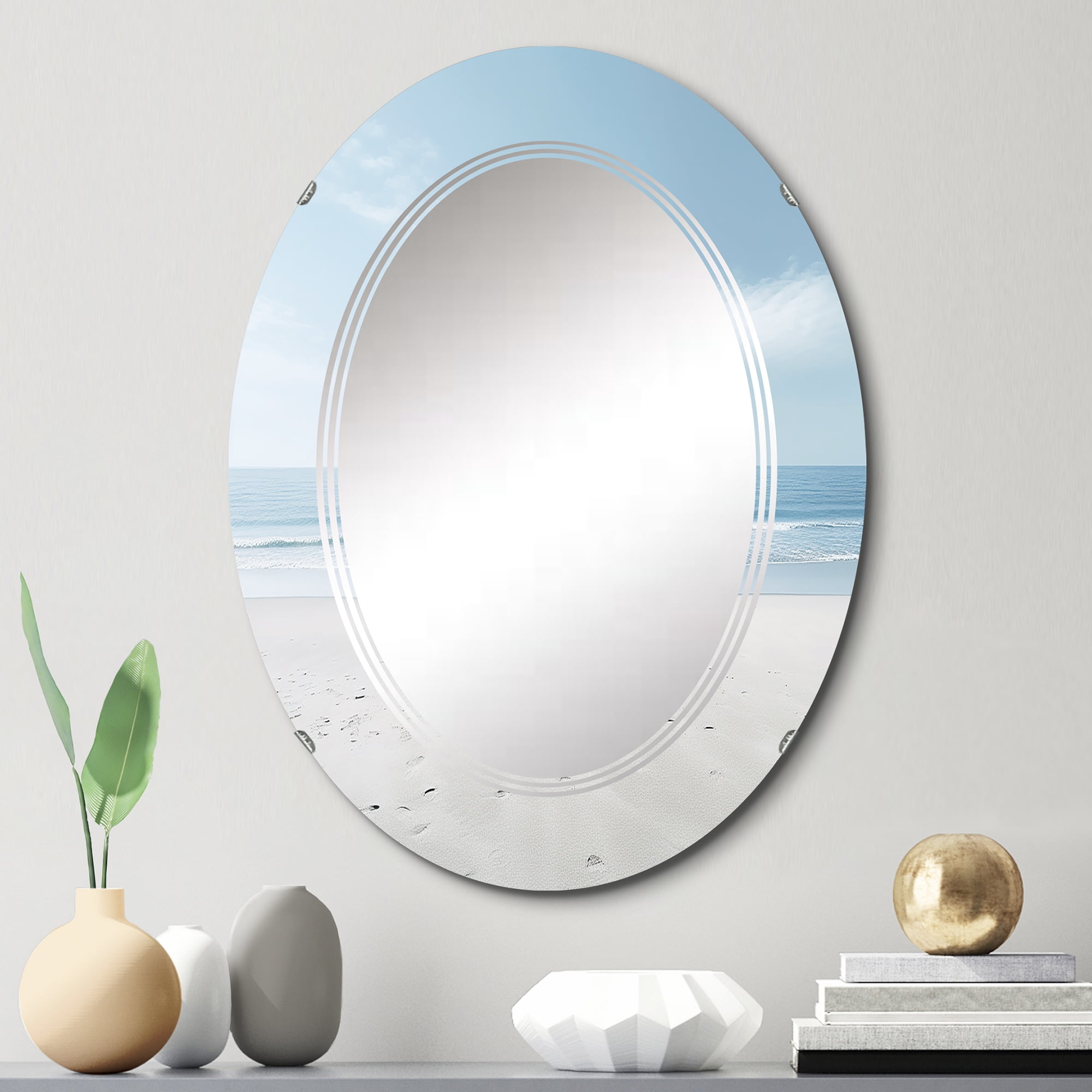 Designart "Simplicity Beachside Serenity" Nautical & Beach Round Wall ...