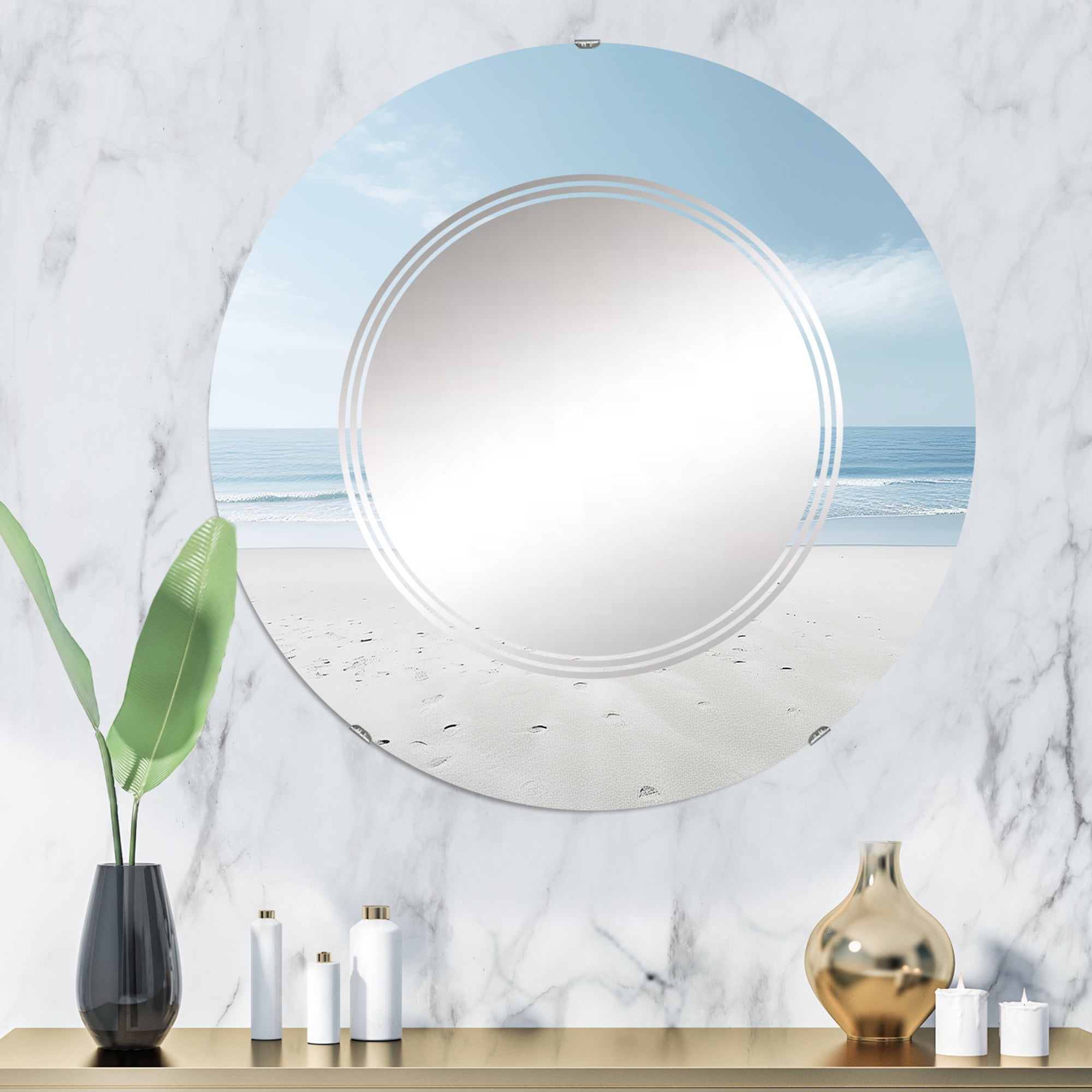 Designart "Simplicity Beachside Serenity" Nautical & Beach Round Wall ...