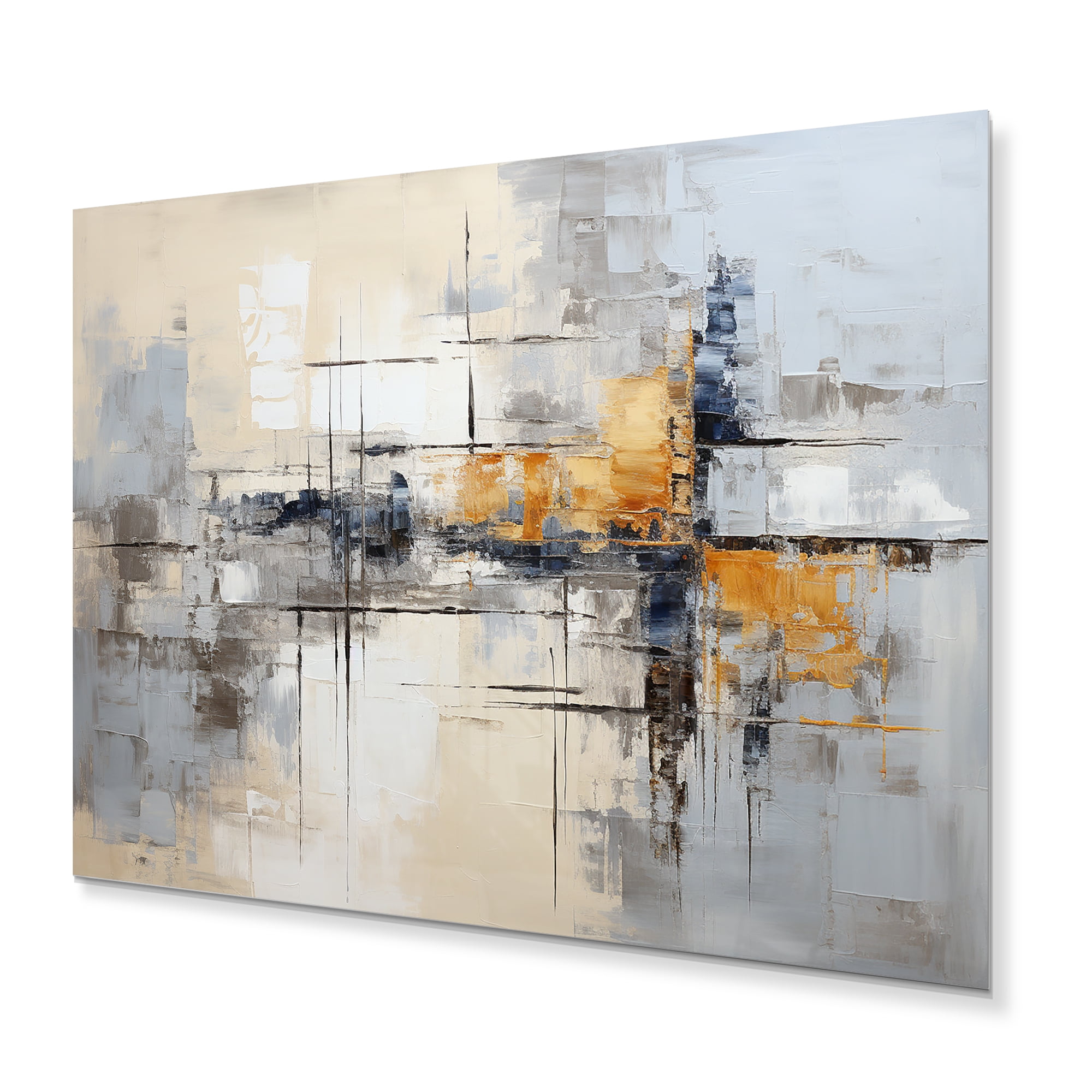 Designart "Simplified Compilation I" Abstract Collages Metal Wall Art ...