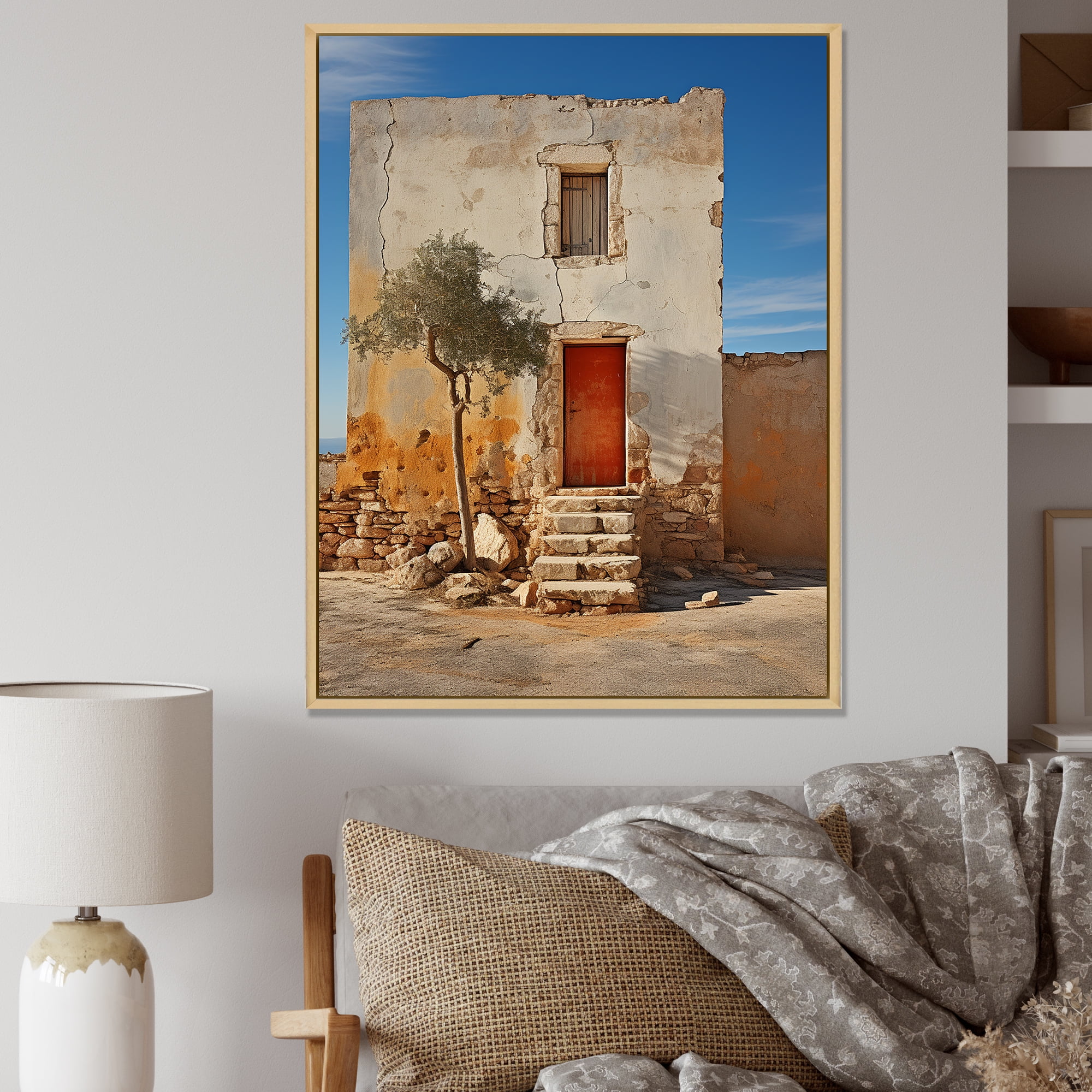 Designart "Simplistic Architectural Design I" Minimalism Floater Framed ...