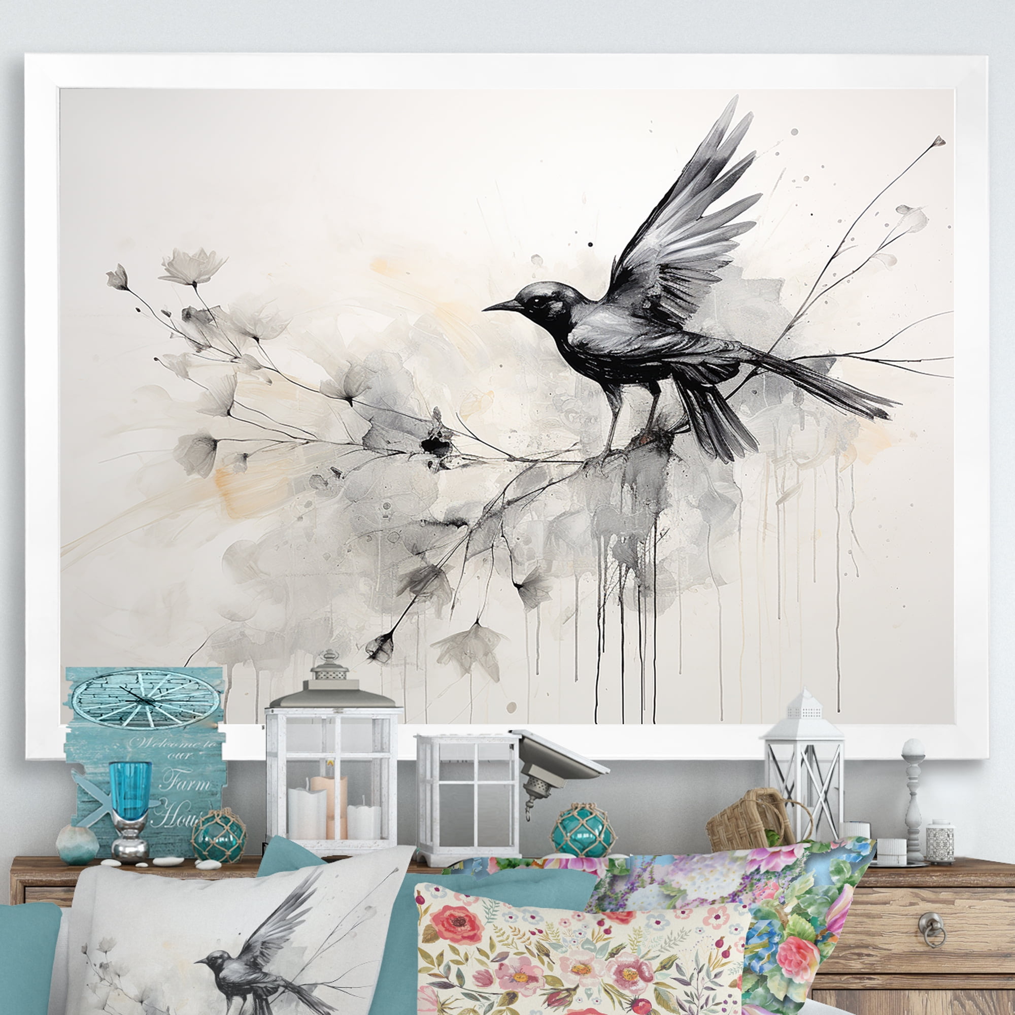 Designart "Simplistic Floral Birds Of Paradise VI" Birds Of Paradise ...