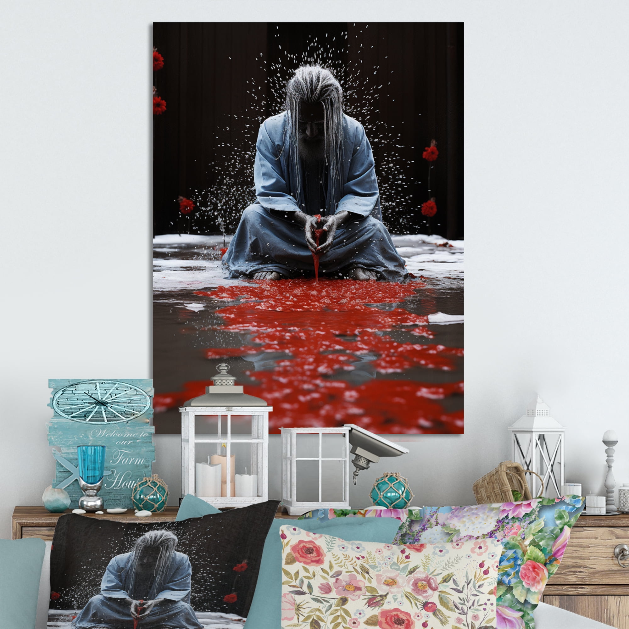 Designart "Sing Rituals Folk Religion wall art" Portrait Metal Art ...