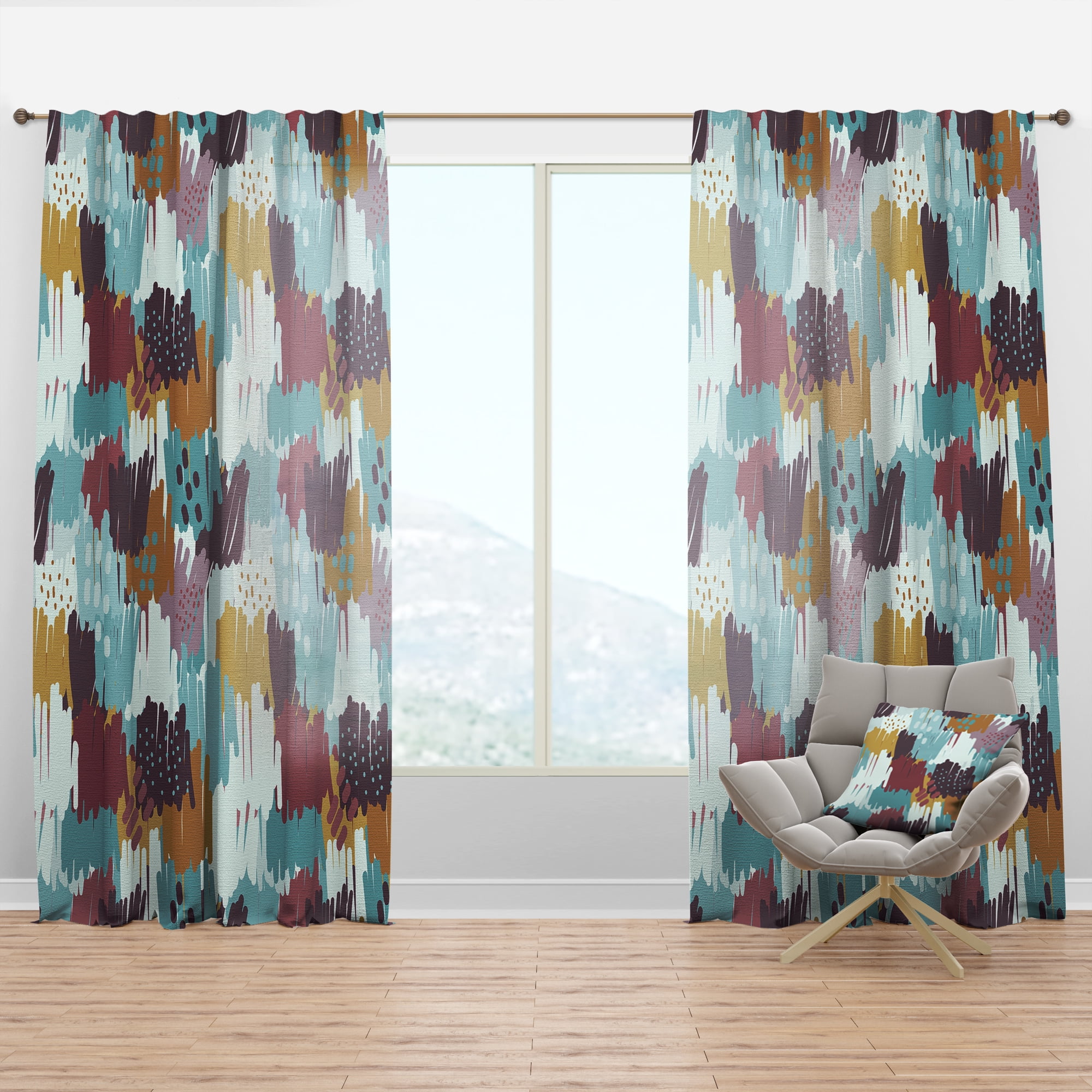 Designart 'Sketch Texture With Pattern' Modern & Contemporary Curtain ...