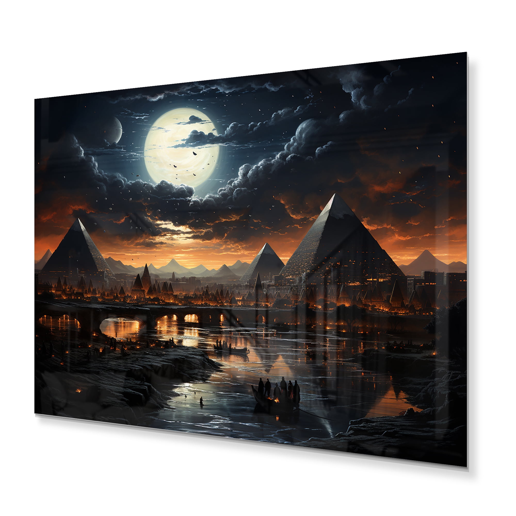 Designart "Sky Pyramid Egypt Celestial painting" Egypt Metal Wall Decor ...