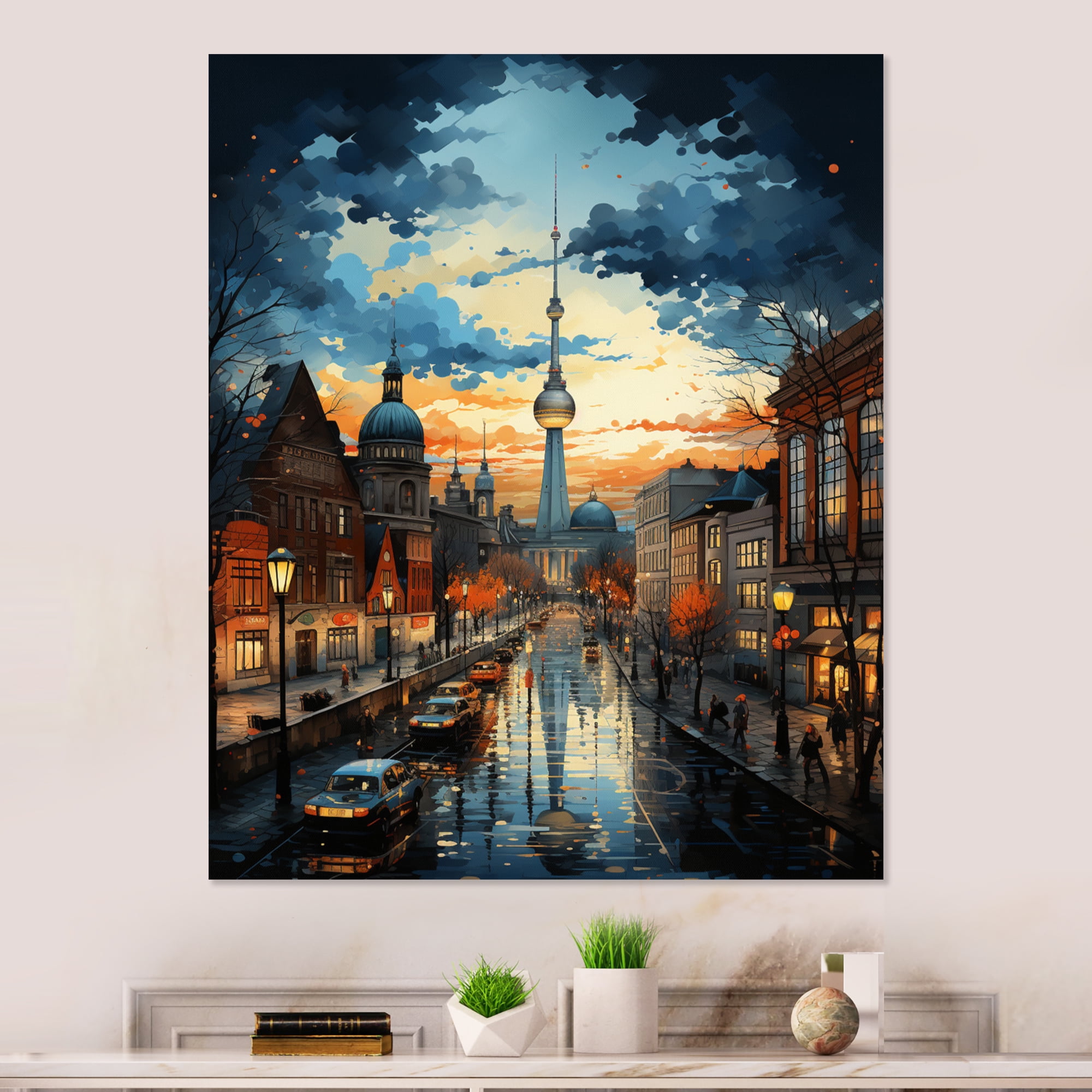 Designart "Skyline In Germany Berlin wall decor I" Germany Metal Wall ...