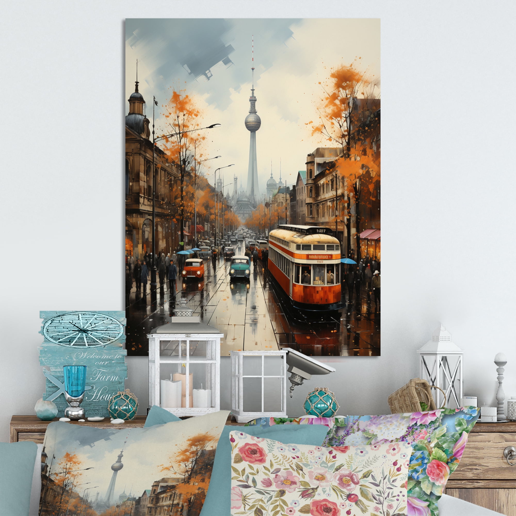 Designart "Skyline In Germany Berlin wall decor II" Germany Metal Wall ...