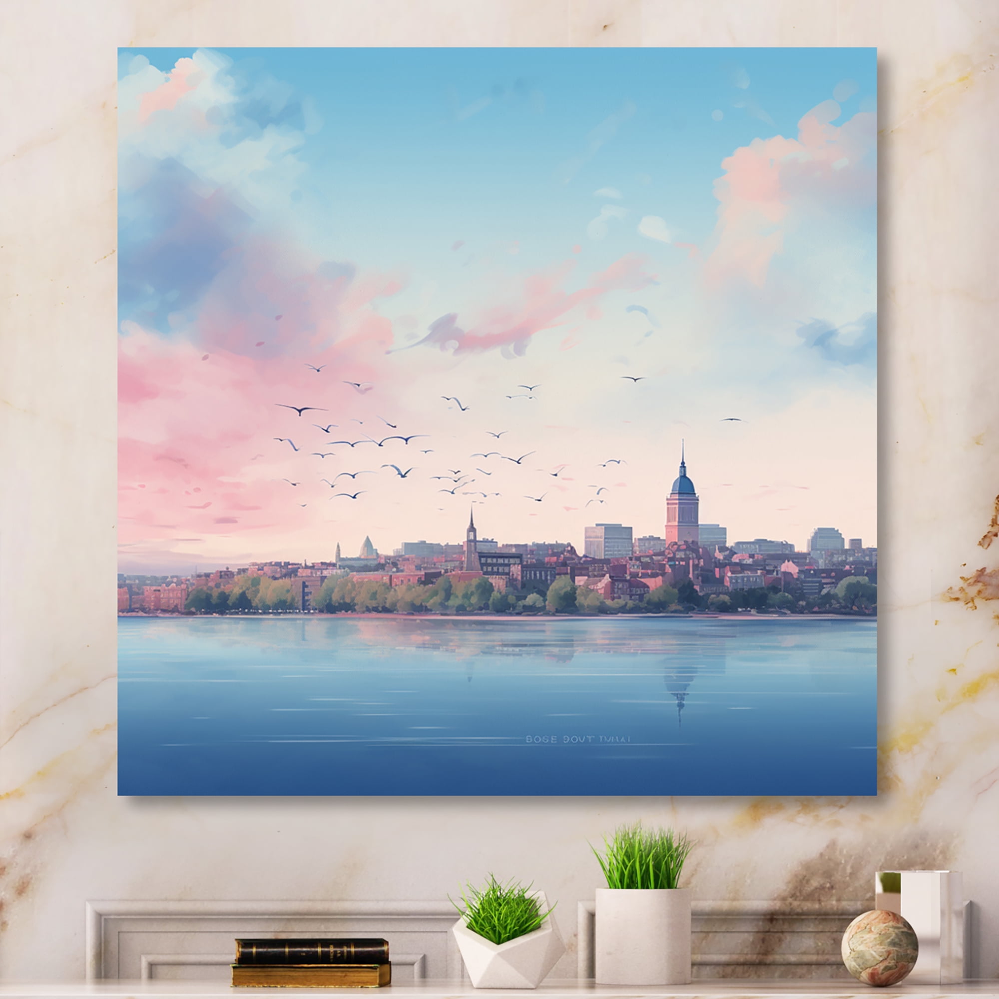 Designart "Skyline of the Boston City" Cityscapes Wall Decor - Walmart.com