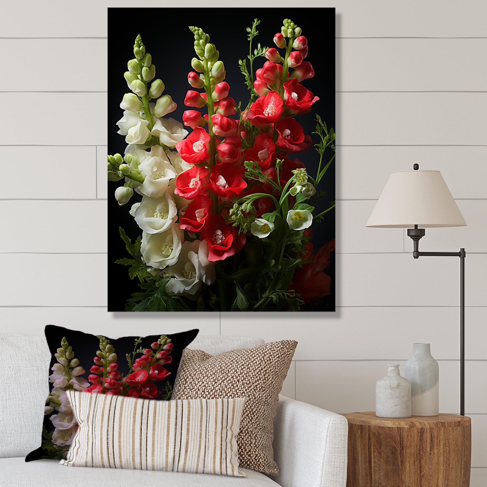 Designart "Snapdragon Serenade Floral Harmony I" Floral Canvas Wall Art ...