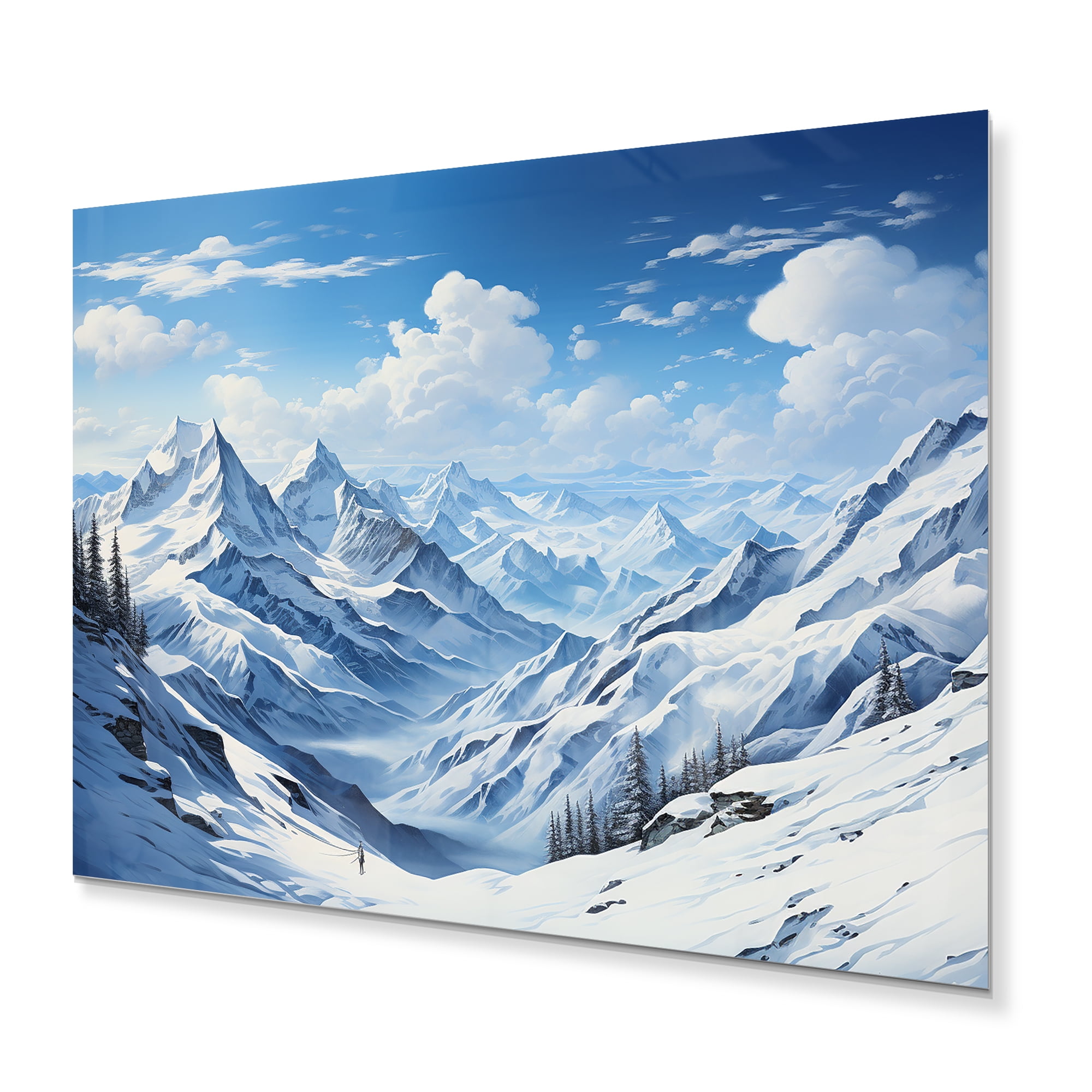 Designart "Snowy Peaks in Winter I" Landscapes Metal Wall Art - Walmart.com