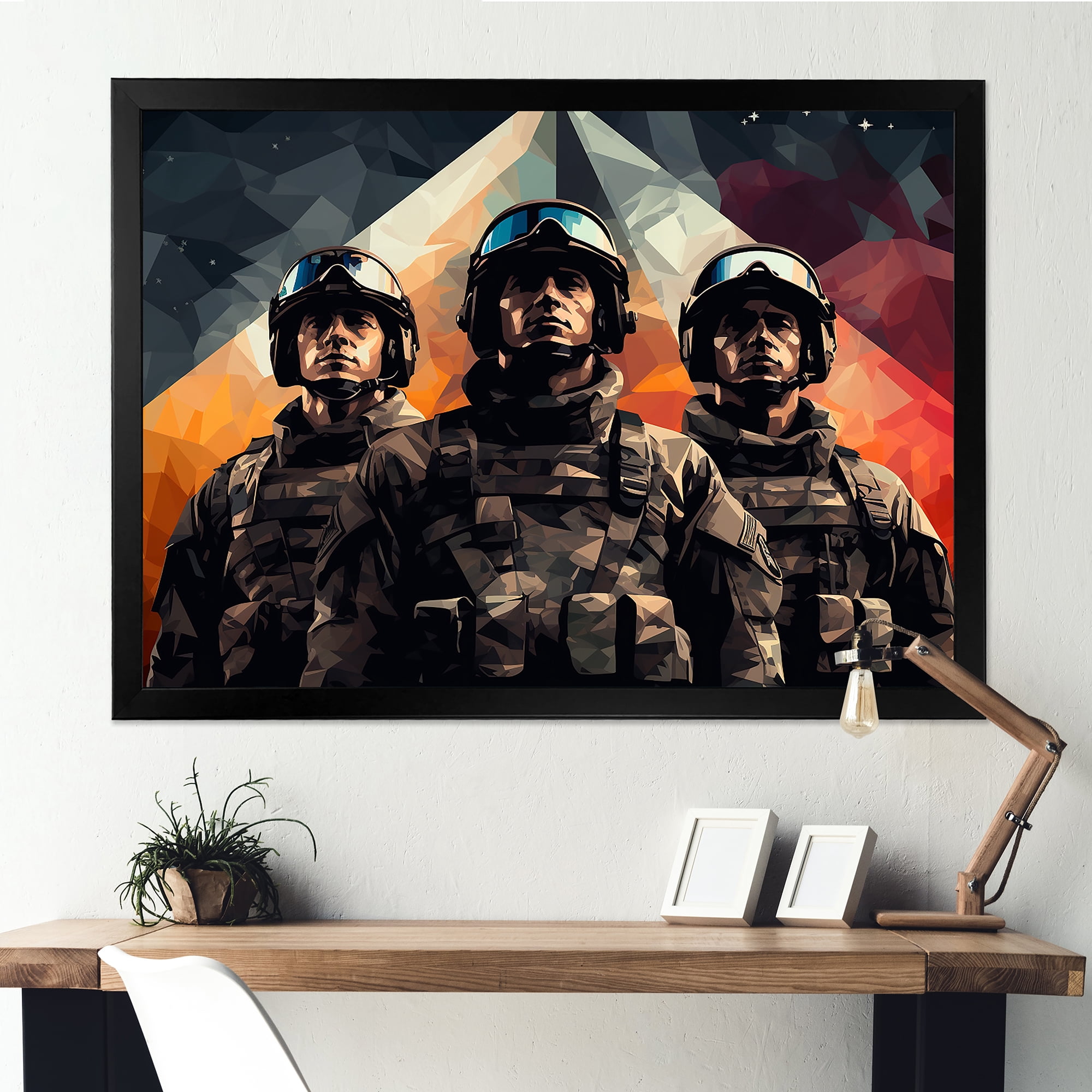 Designart "Soldiers in Military Precision" Americana Framed Wall Art ...