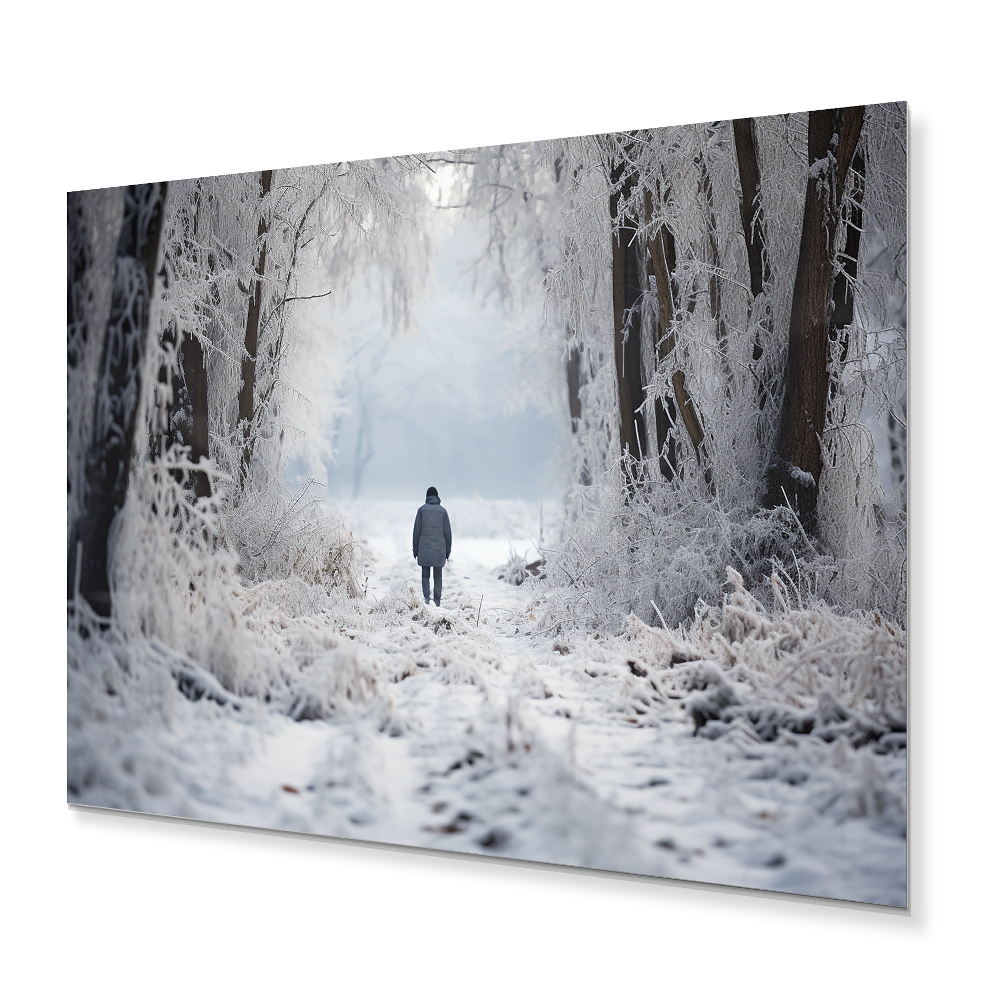 Designart "Solitude in the Winter Landscape I" Landscapes Metal Wall ...