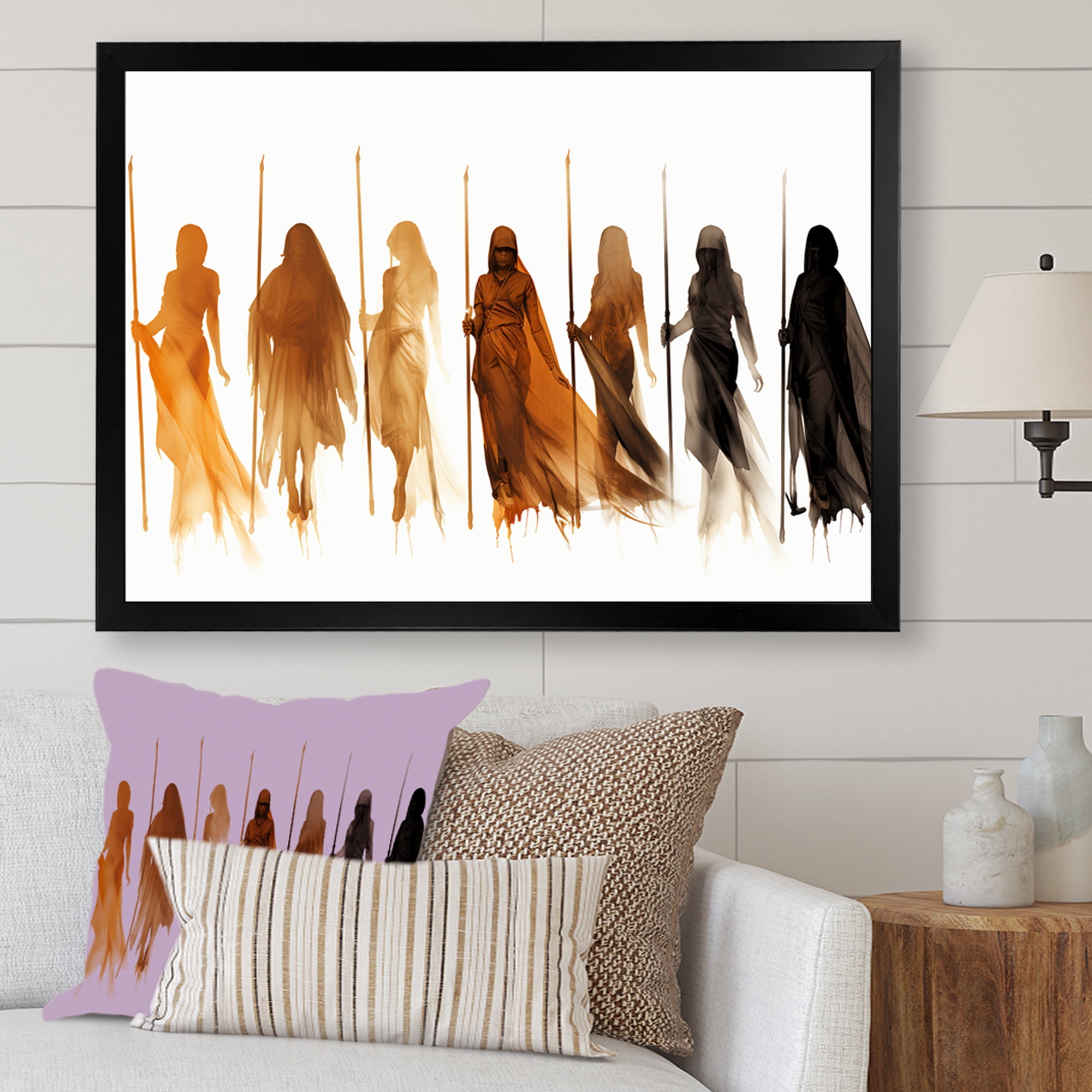 Designart "Somali Nomadic Tales in Orange II" People Framed Wall Art ...