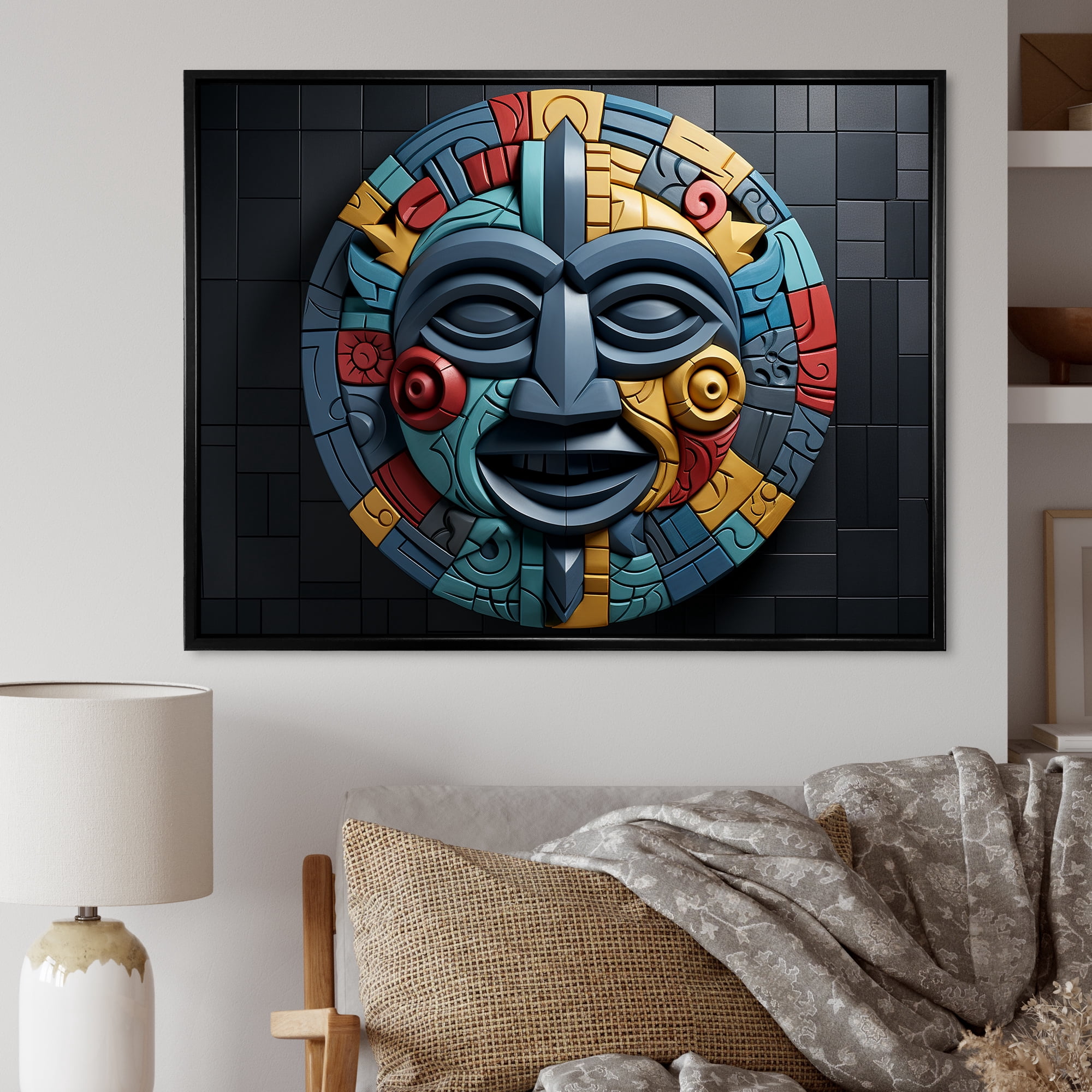 Designart "Songye Power Mystical African Mask I" People Framed Wall Art ...