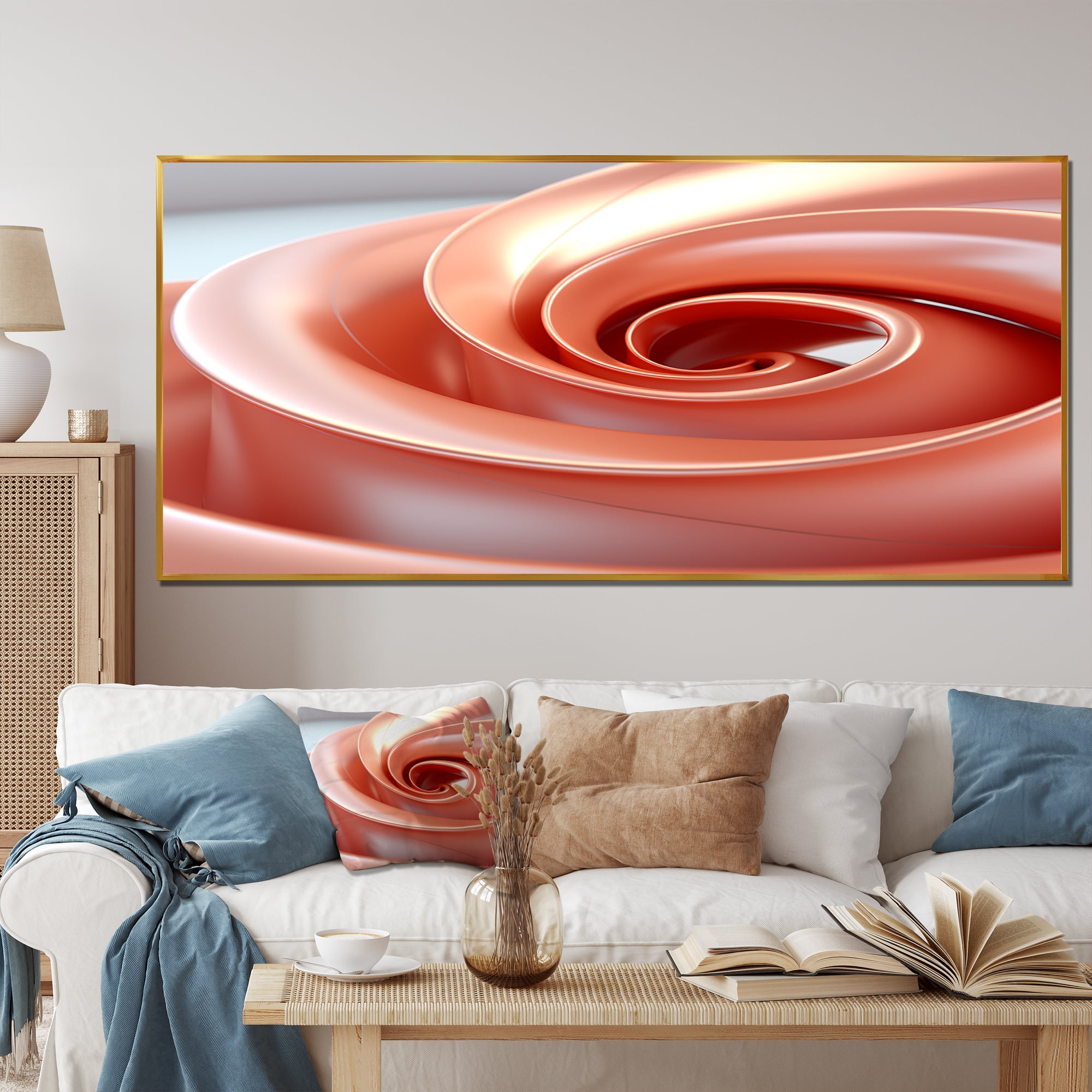 Designart "Soothing Swirl Abstract Orange Harmony" Oversized Abstract ...