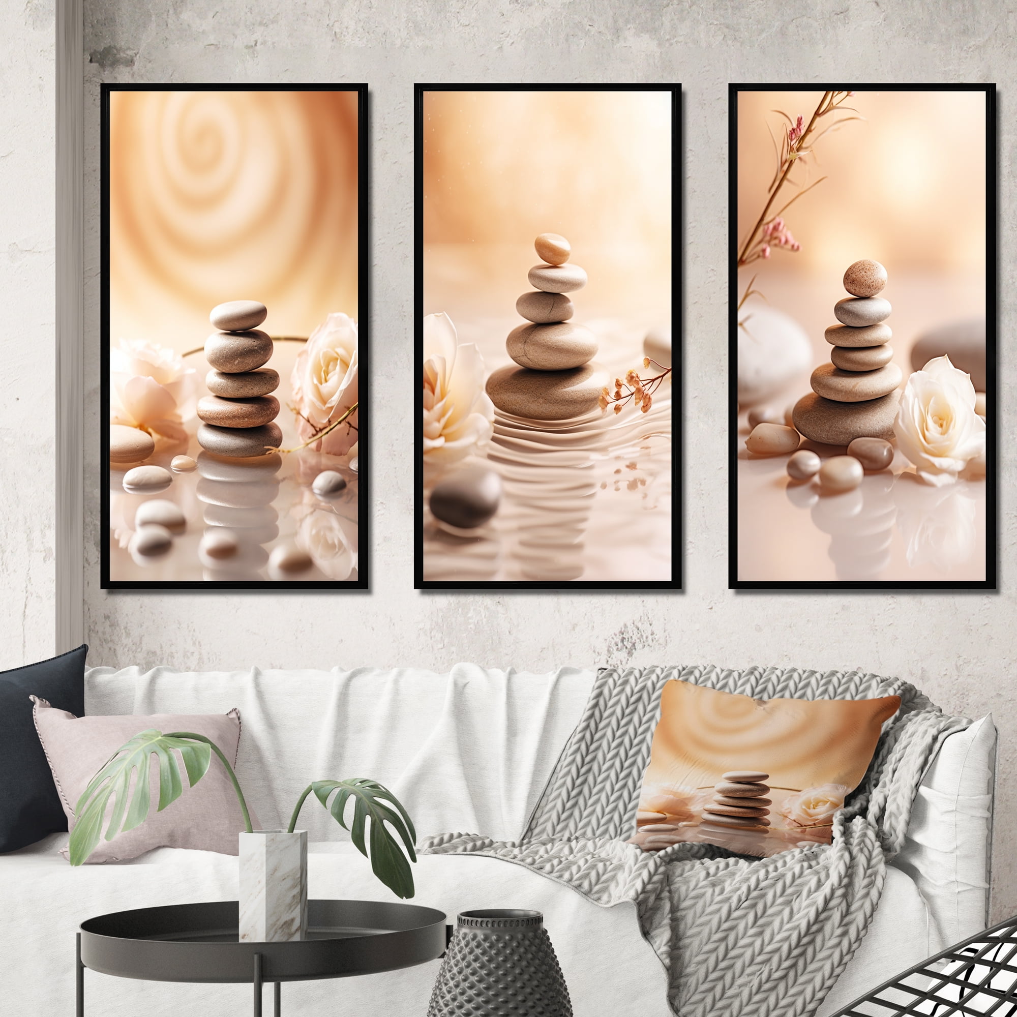 Designart "Spa Serenity Delicate Balance with Zen Stones II" Spiritual ...