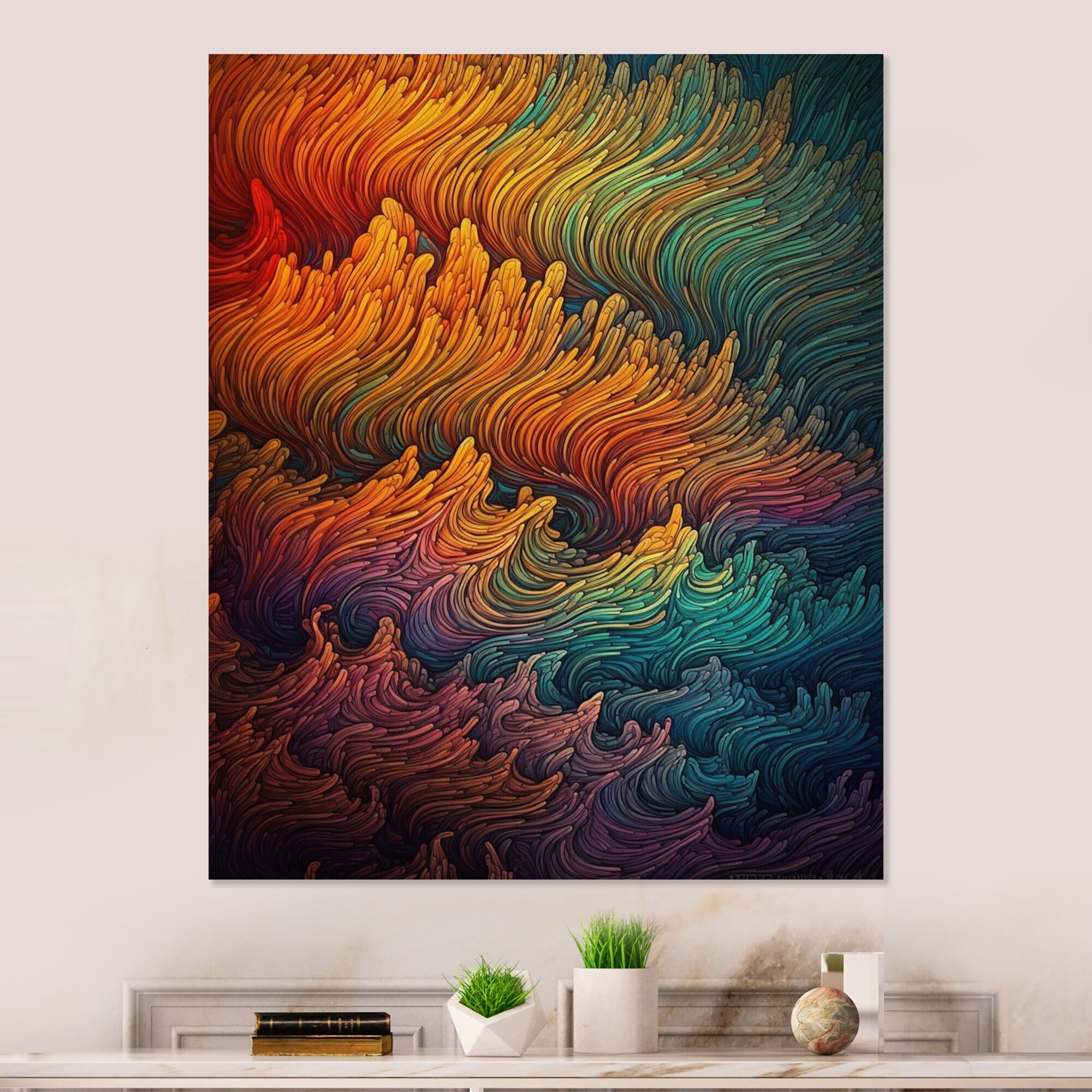 Designart "Spectrum Serenity Colored Waves IV" Modern Waves Metal Wall Decor - Walmart Business ...
