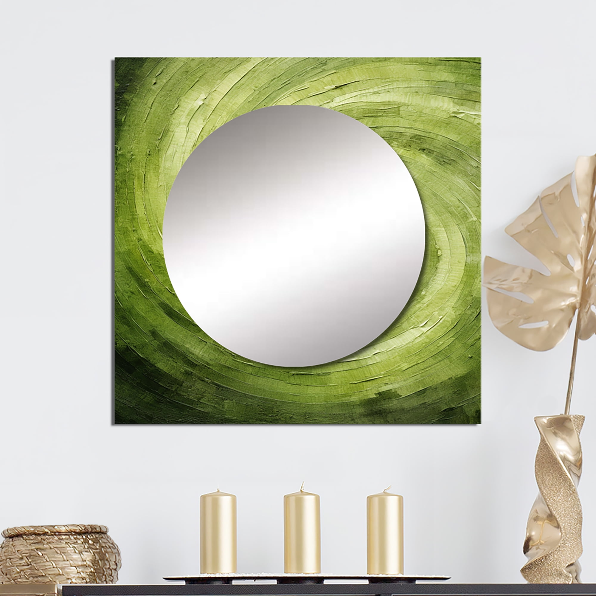 Designart "Spiral Of The Green Orbit" abstract spirals Green Large ...