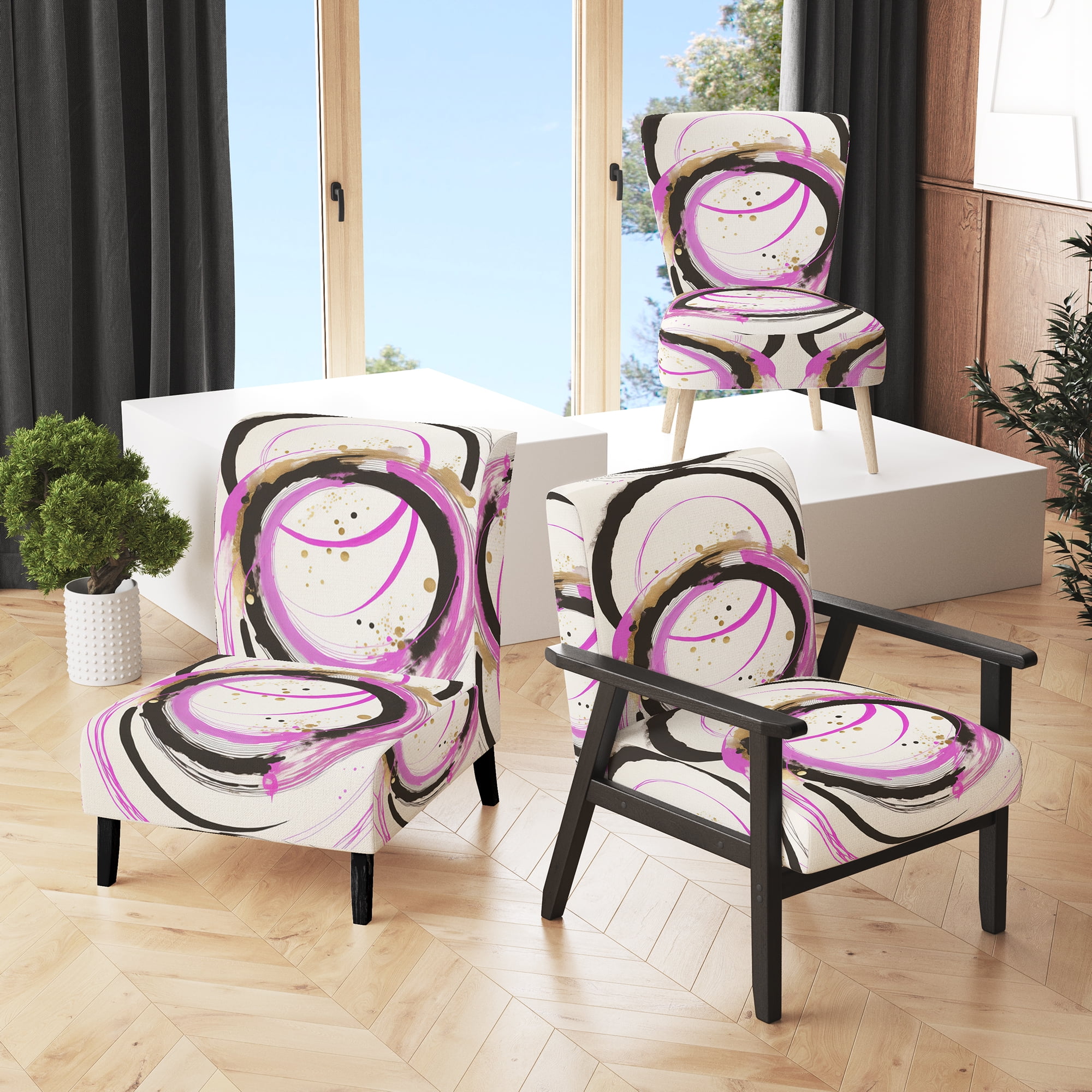 Designart "Spiral Pattern" Upholstered Modern & Contemporary Accent ...