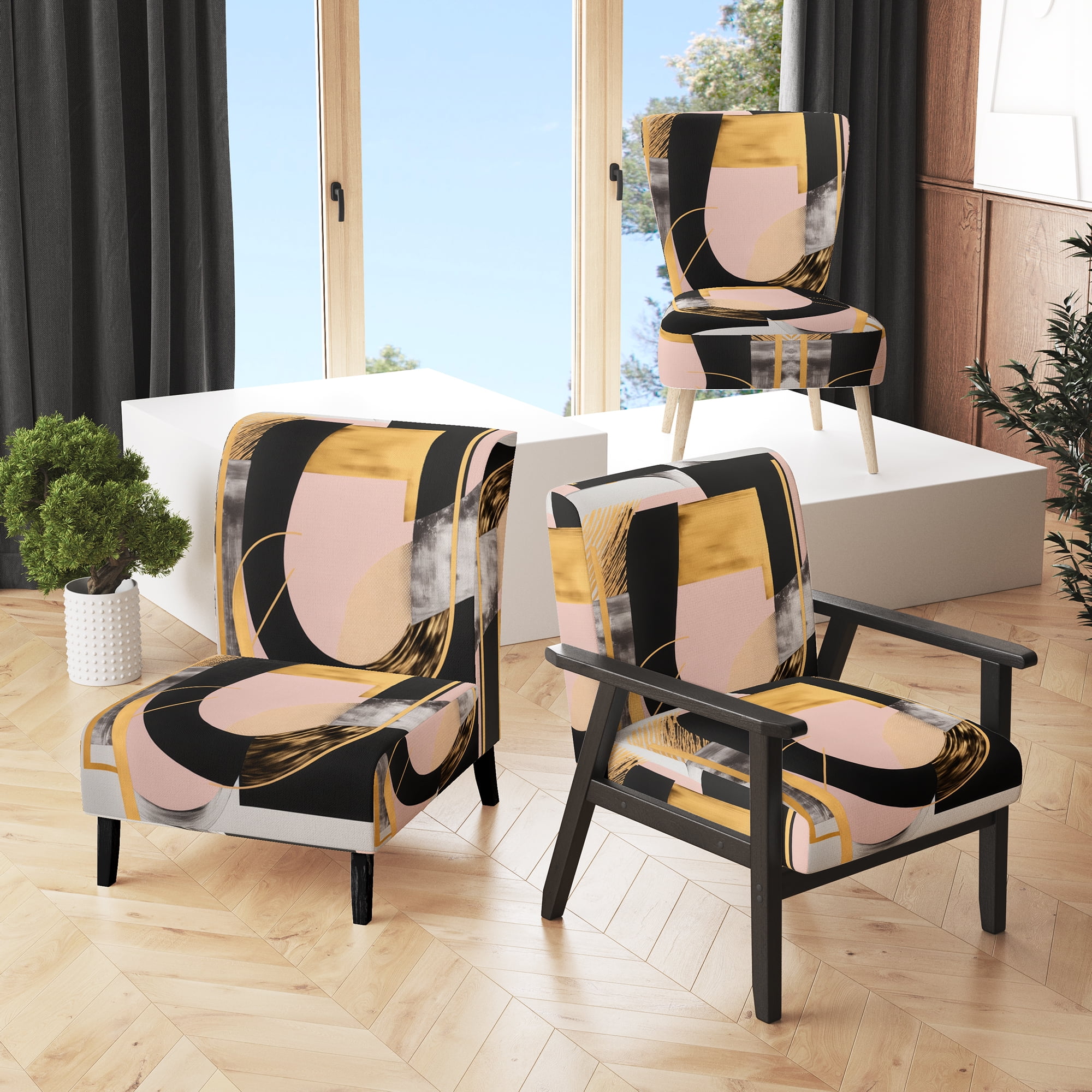 Designart "Spiral Pattern" Upholstered Modern & Contemporary Accent ...