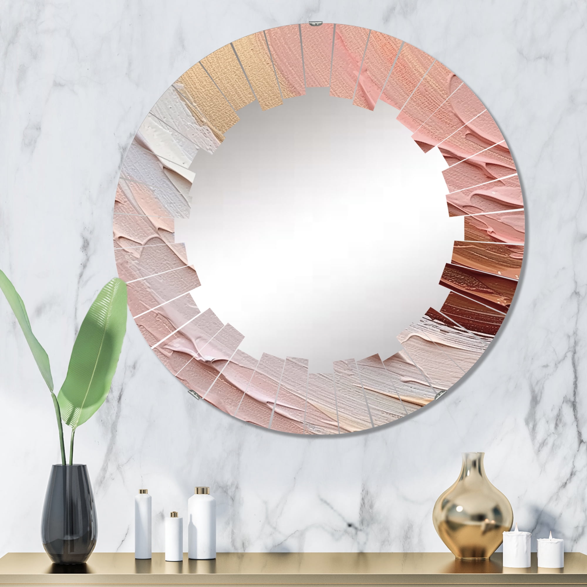 Designart "Spiral Radiance Peach Gold Brilliance" Abstract Spirals ...