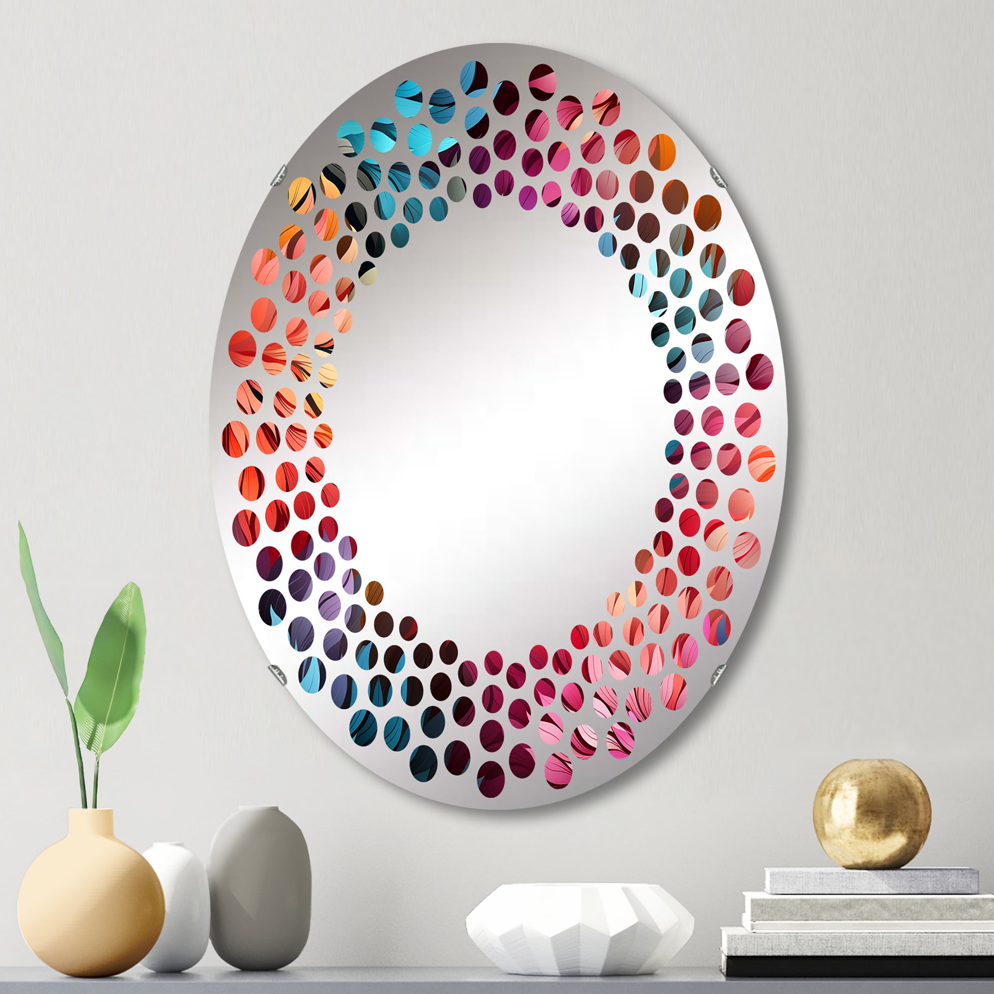Designart "Spiraling Colors in Dynamic Abstraction" Abstract Polka Dot ...