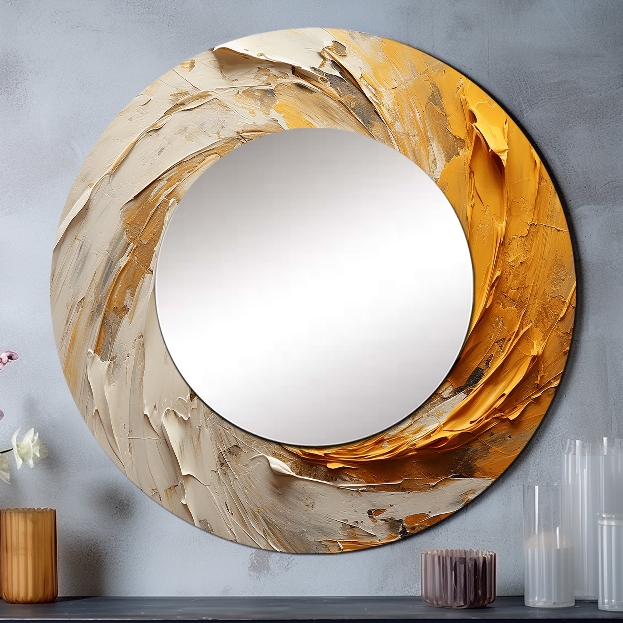 Designart "Spiraling In Golden Lemon Zest" Abstract Spirals Yellow ...