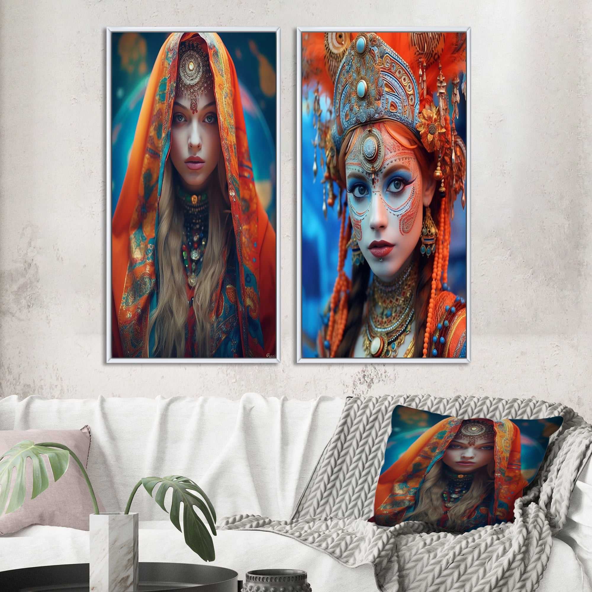 Designart "Spiritual Festivities Vibrant Slavic Portraits IX" Boho ...
