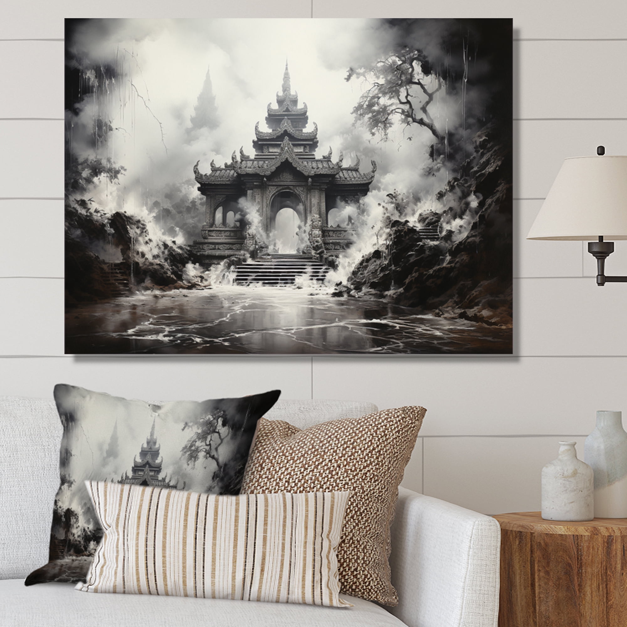 Designart "Spiritual Glow at a Thai Temple I" Thailand Wall Art Print ...