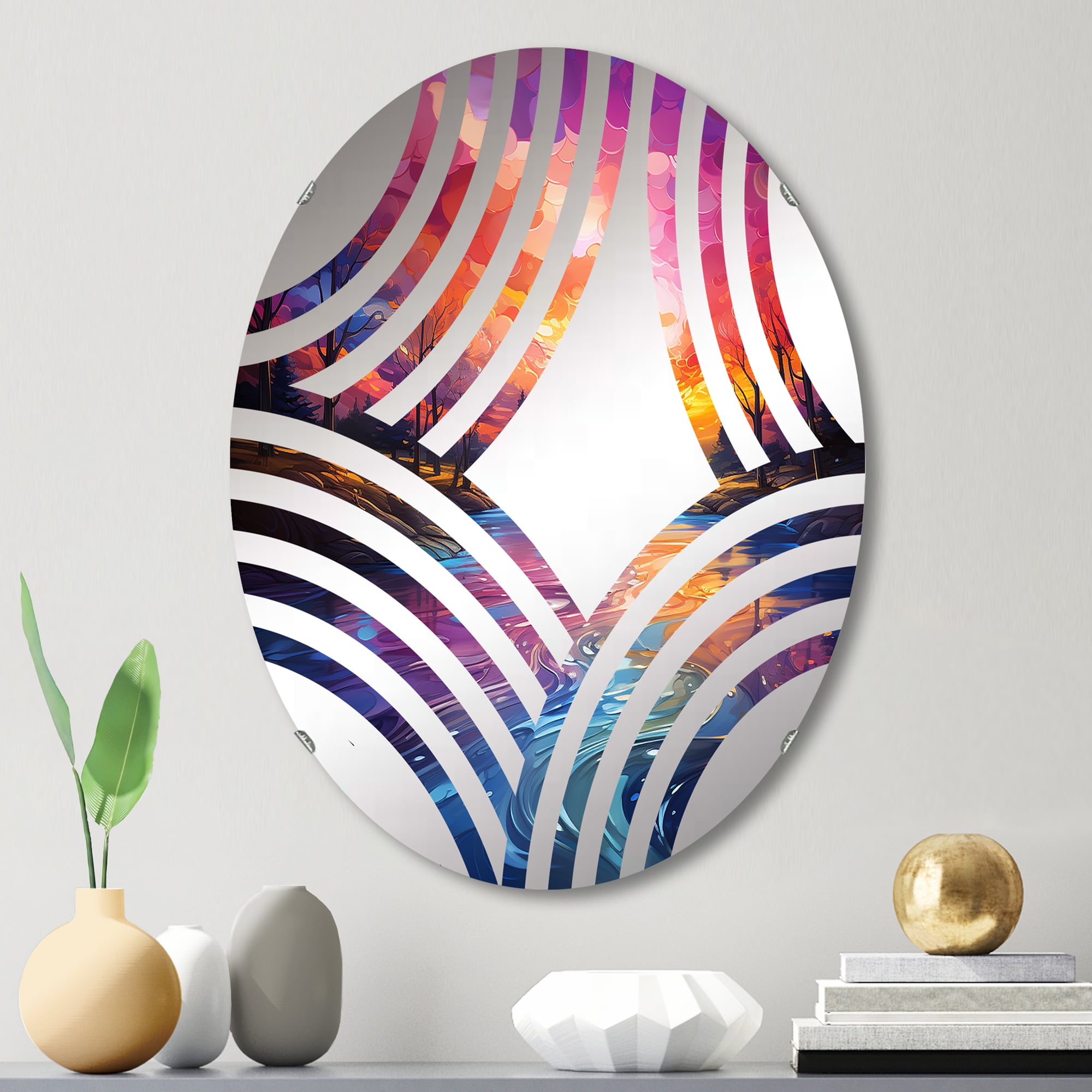 Designart "Spiritual Spectrum Dreams Colorful" Abstract Baptist Fan ...