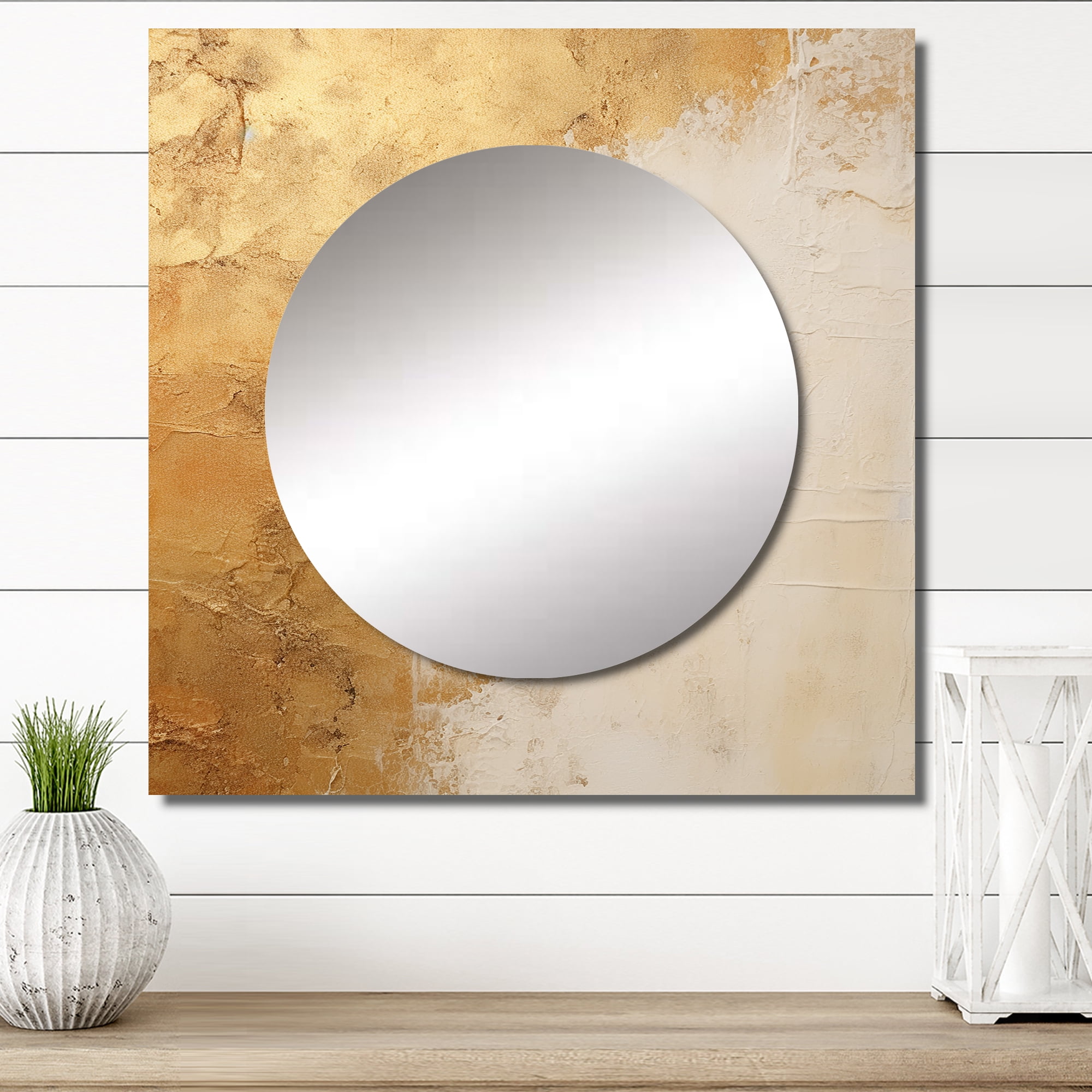 Designart "Splitting Nature In Grey And White I" Abstract Shapes Square ...