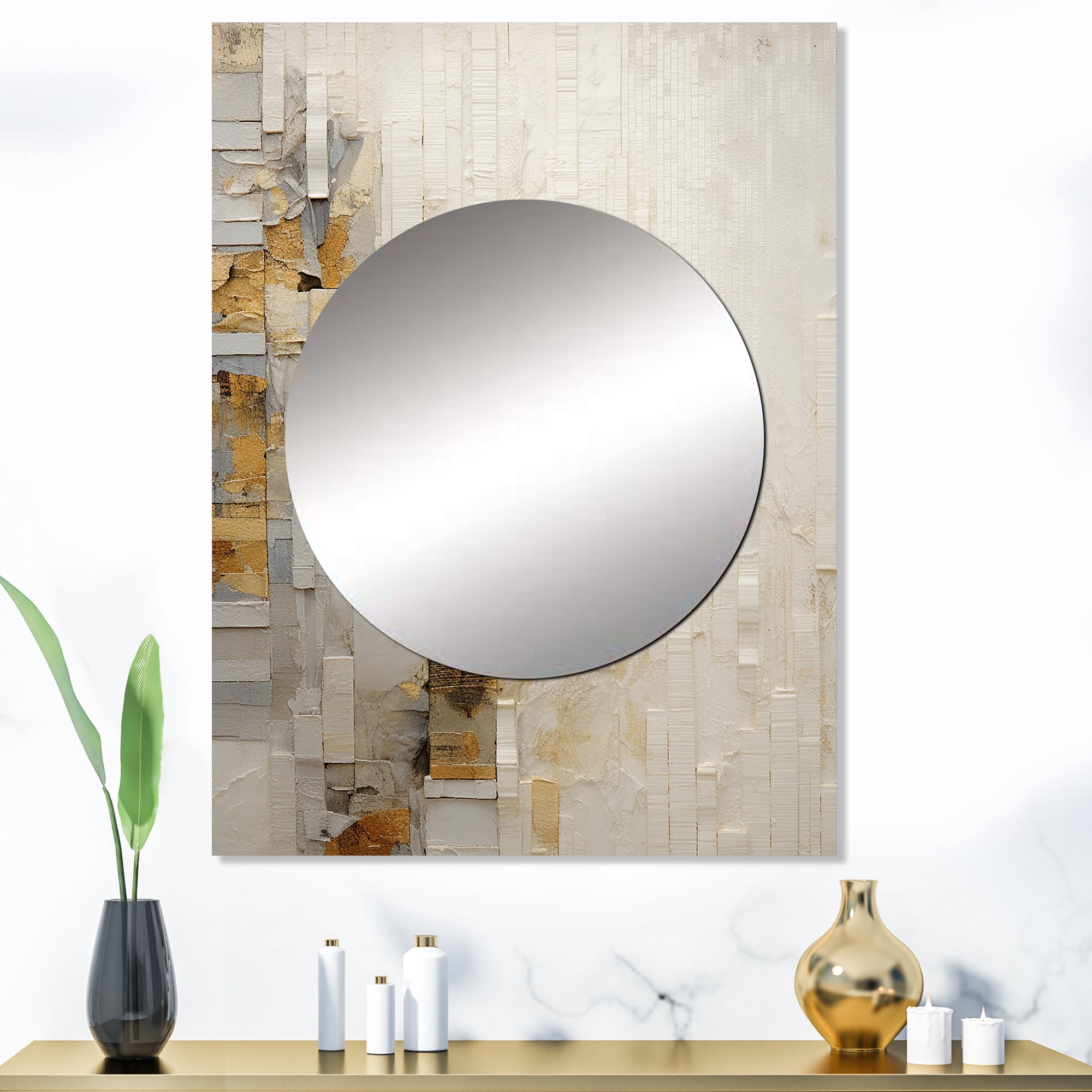 Designart "Splitting Nature In Grey And White II" Abstract Shapes ...