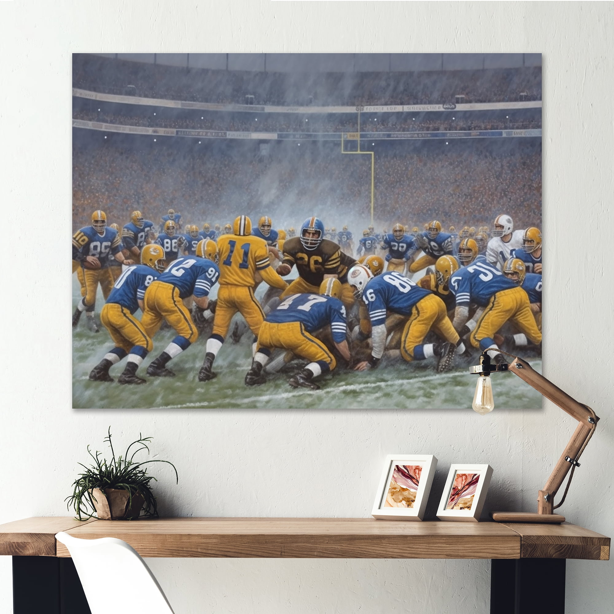 Designart "Sporting Scene Blue Football Game" Sports Wall Art - Modern ...