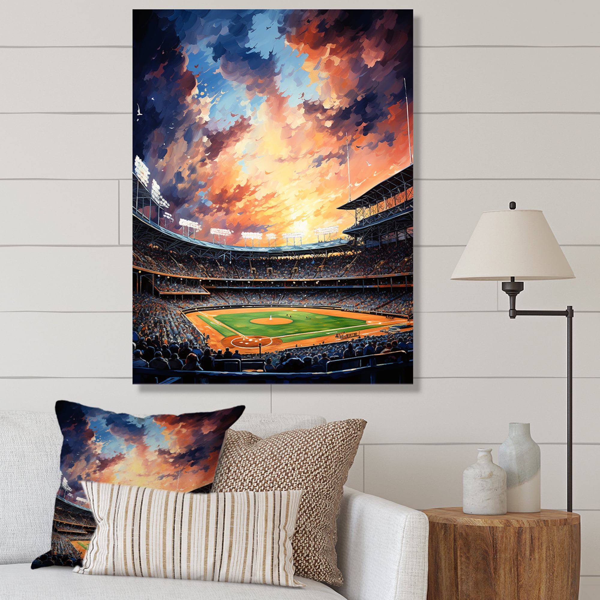 Designart "Spotlight on the Stadium II" Cityscapes Wall Decor - Walmart.com
