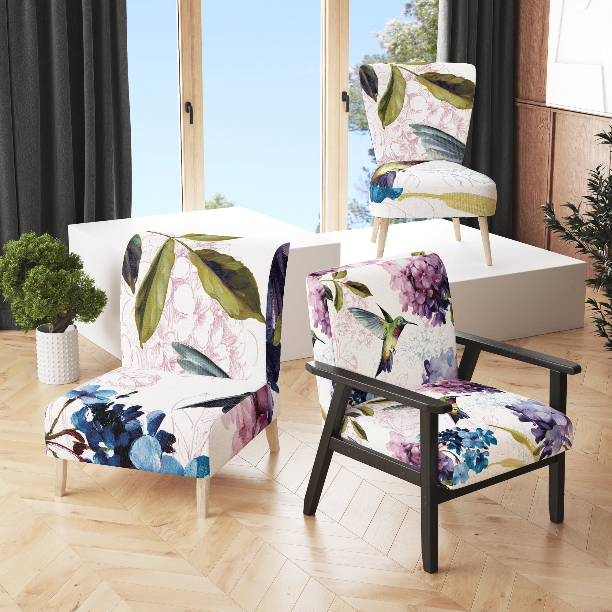 Designart "Spring Nectar Square II" Upholstered Traditional Accent ...