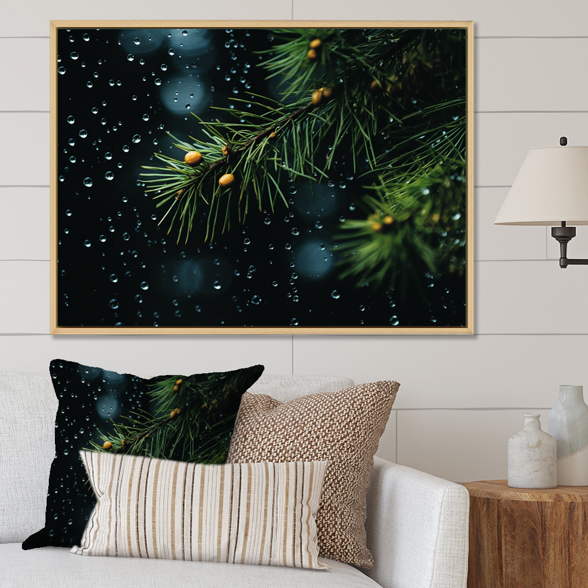 Designart "Spruce Haven Pine Tree Forest I" Floral Framed Wall Art ...