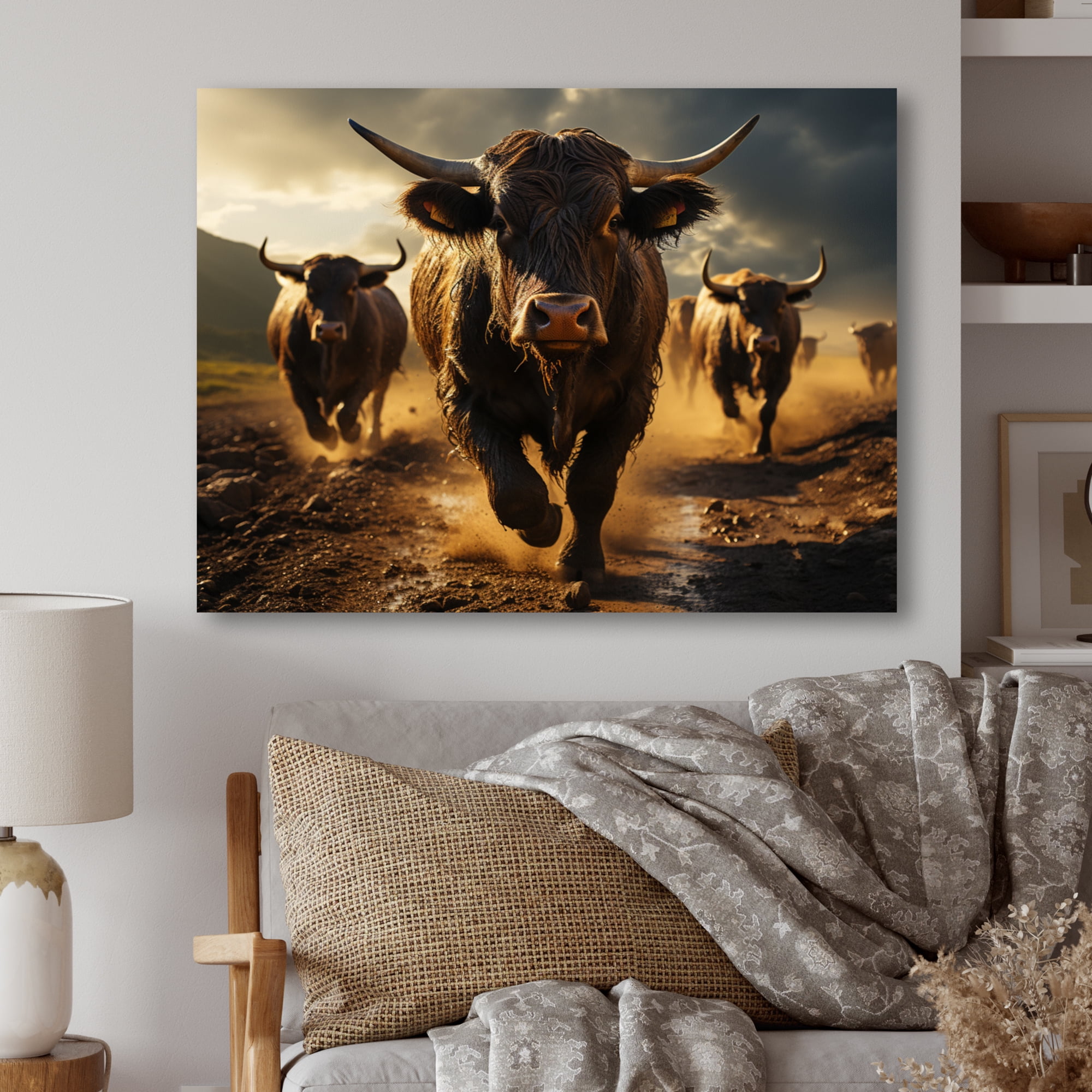 Designart "Stampede in Motion II" Animals Metal Wall Art - Walmart.com