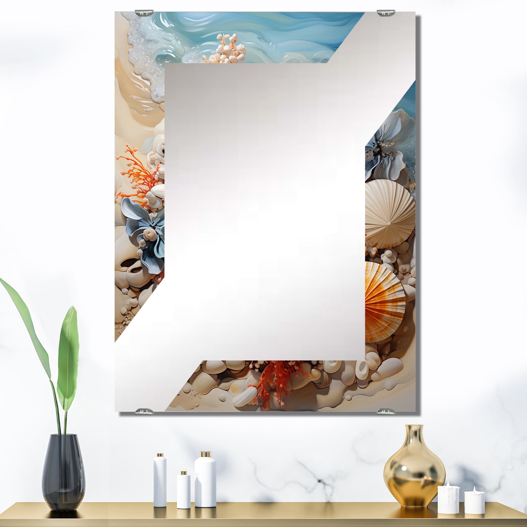 Designart "Starfish on the Sandy Beach II" Coastal Tropical Oversized ...