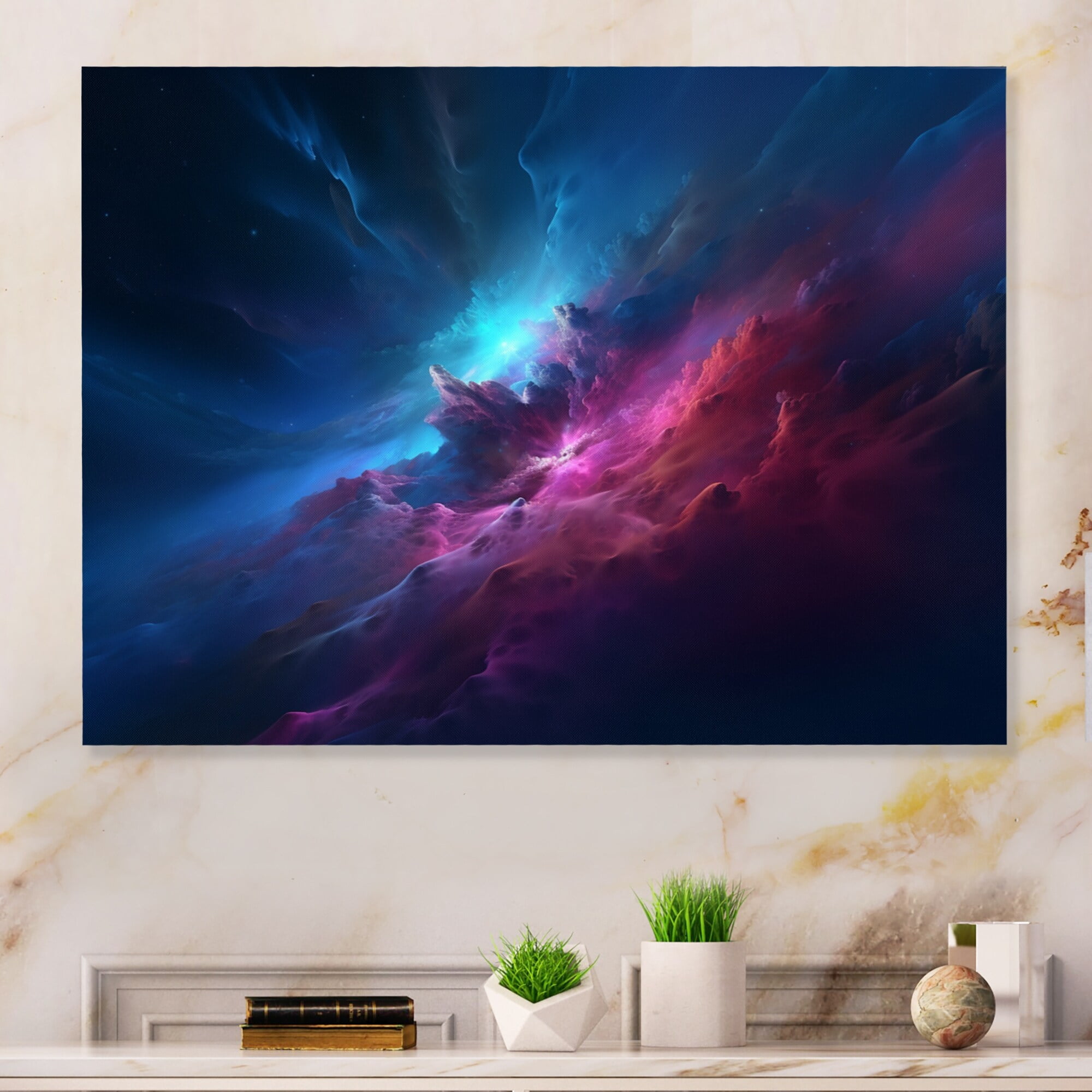 Designart "Starry Atmosphere Abstract Night Sky II" Abstract Metal Art ...