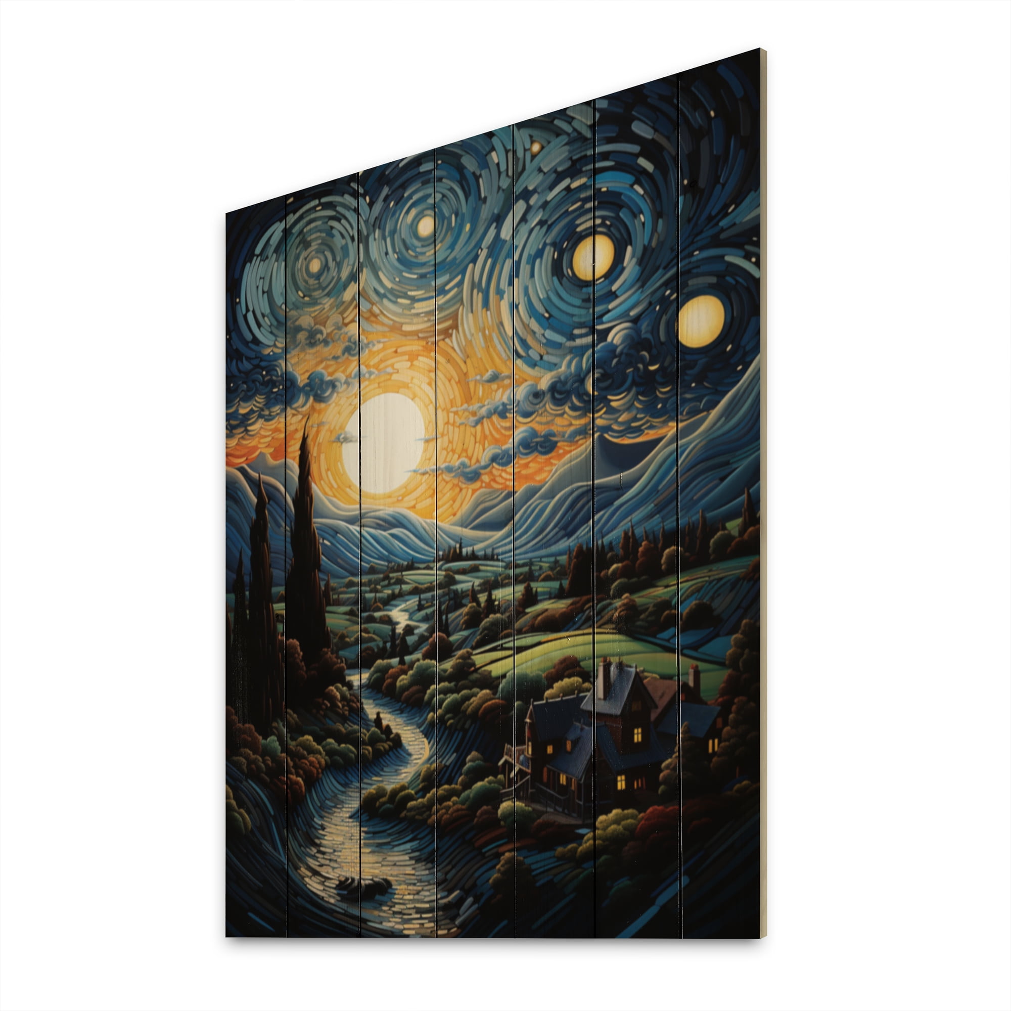 Designart "Starry Day A Masterpiece by Vincent II" Landscape & Nature ...